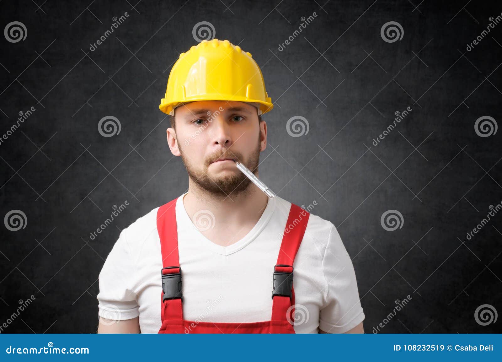 Sick construction worker stock image. Image of plumbing - 108232519