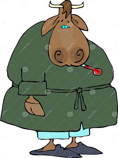 Sick Cow stock vector. Illustration of beef, temperature - 1823443