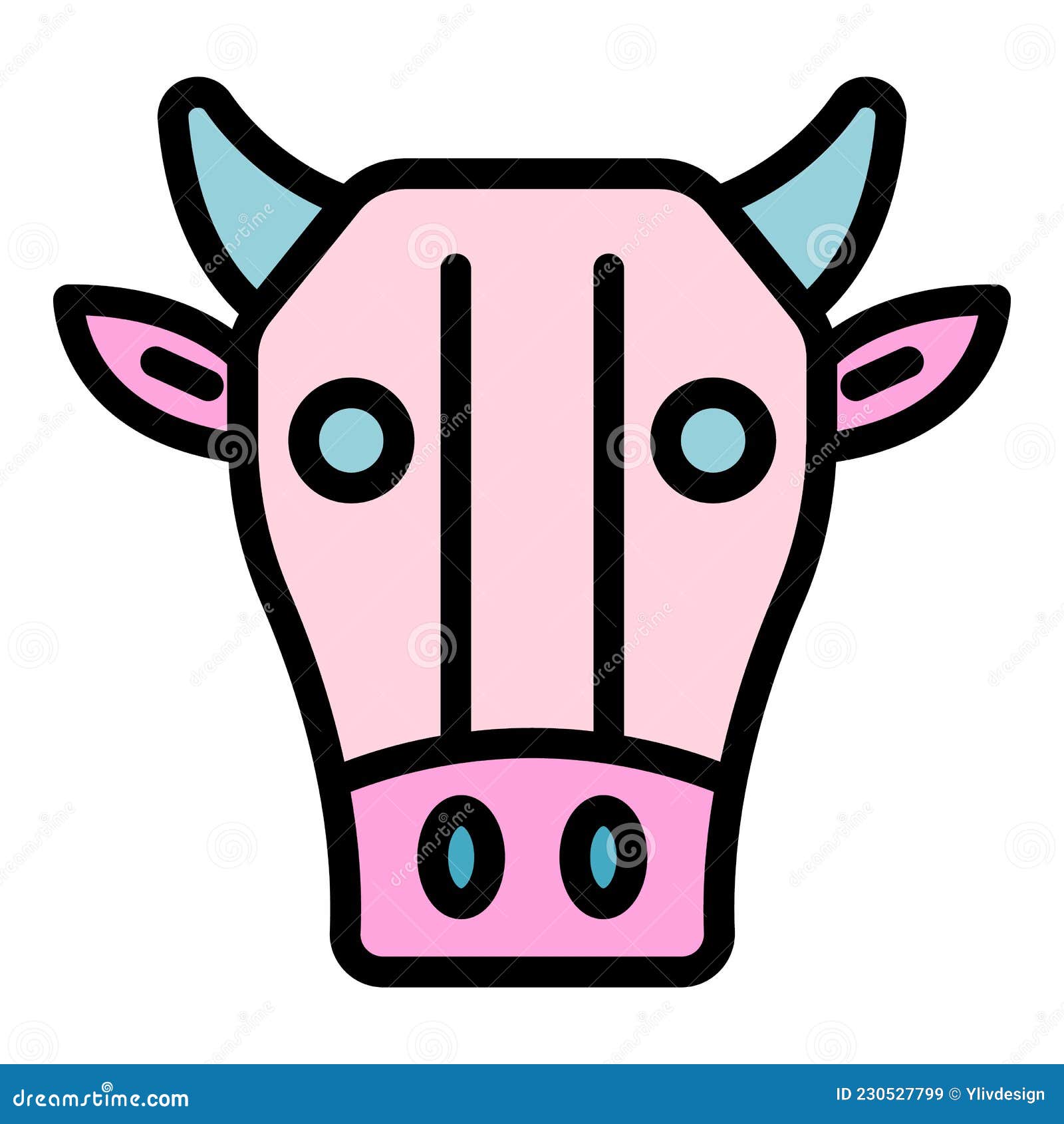 Sick Cow Icon Color Outline Vector Stock Vector - Illustration of thin ...