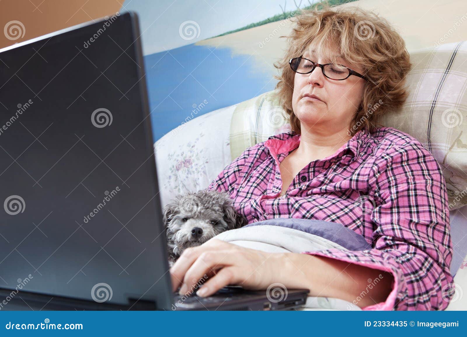 Sick day stock image. Image of computer, exhausted, laptop - 23334435