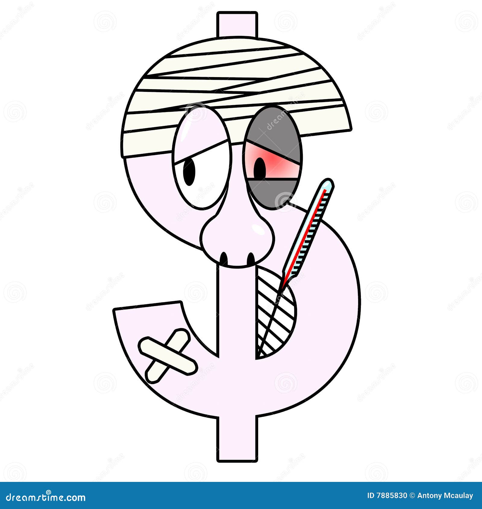 Sick dollar 01 stock illustration. Illustration of bankrupt - 7885830