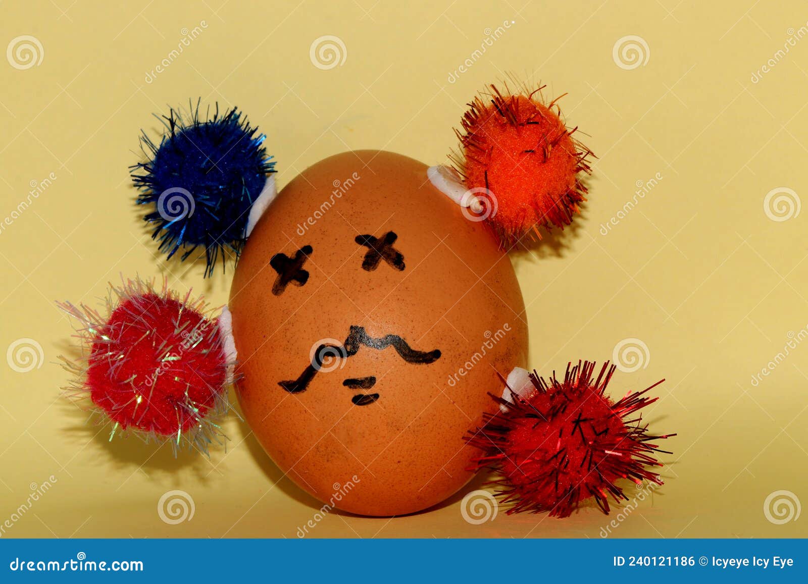 A Sick Egg with Viruses on it Stock Photo - Image of dessert, sick ...