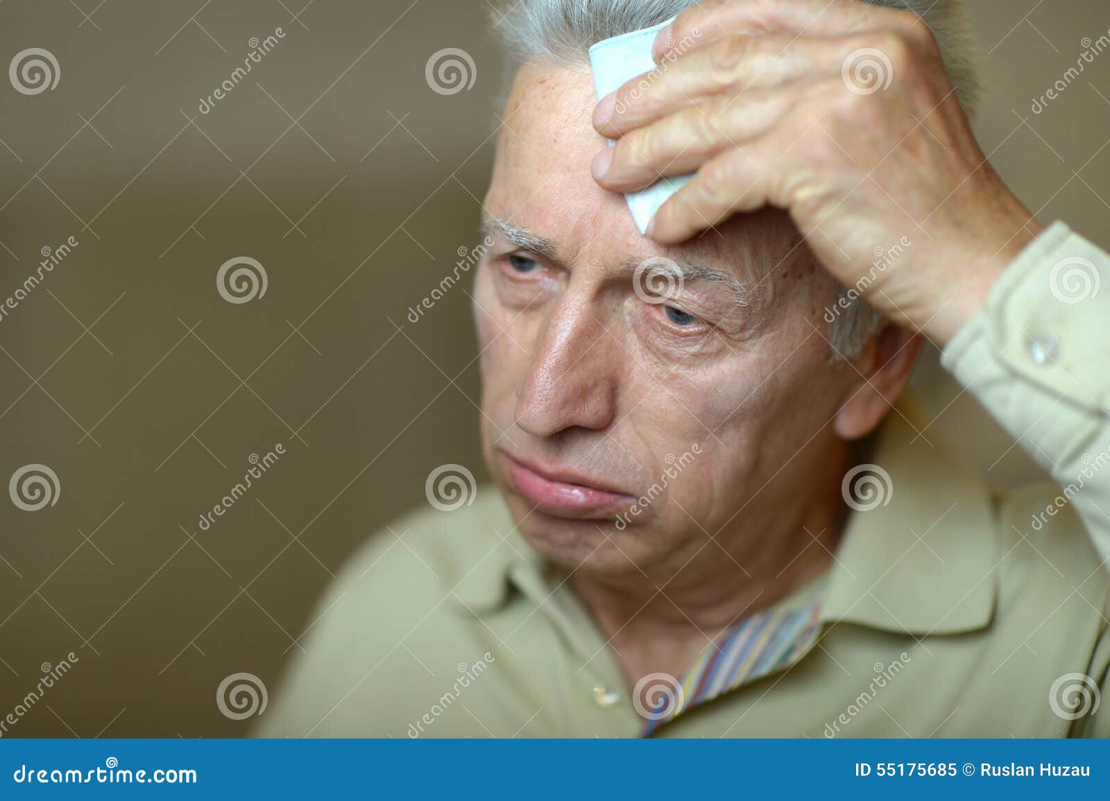 Sick elderly man stock image. Image of hair, look, problem - 55175685