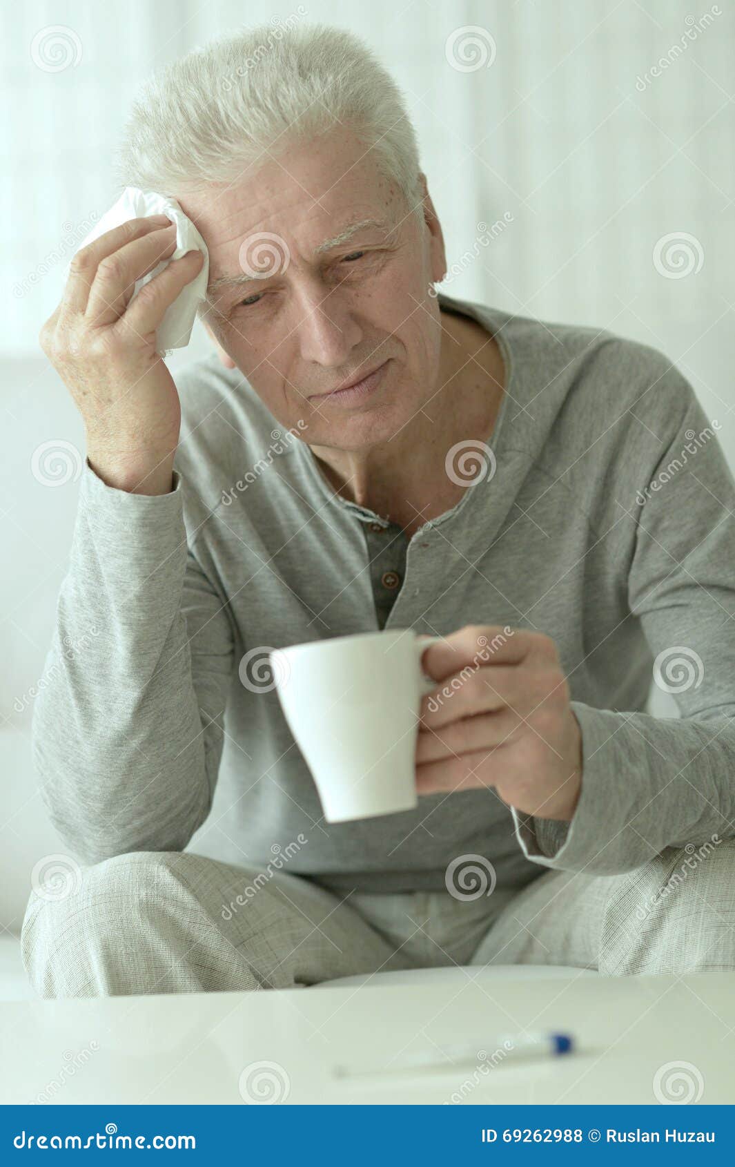 Sick elderly man stock photo. Image of mature, older - 69262988