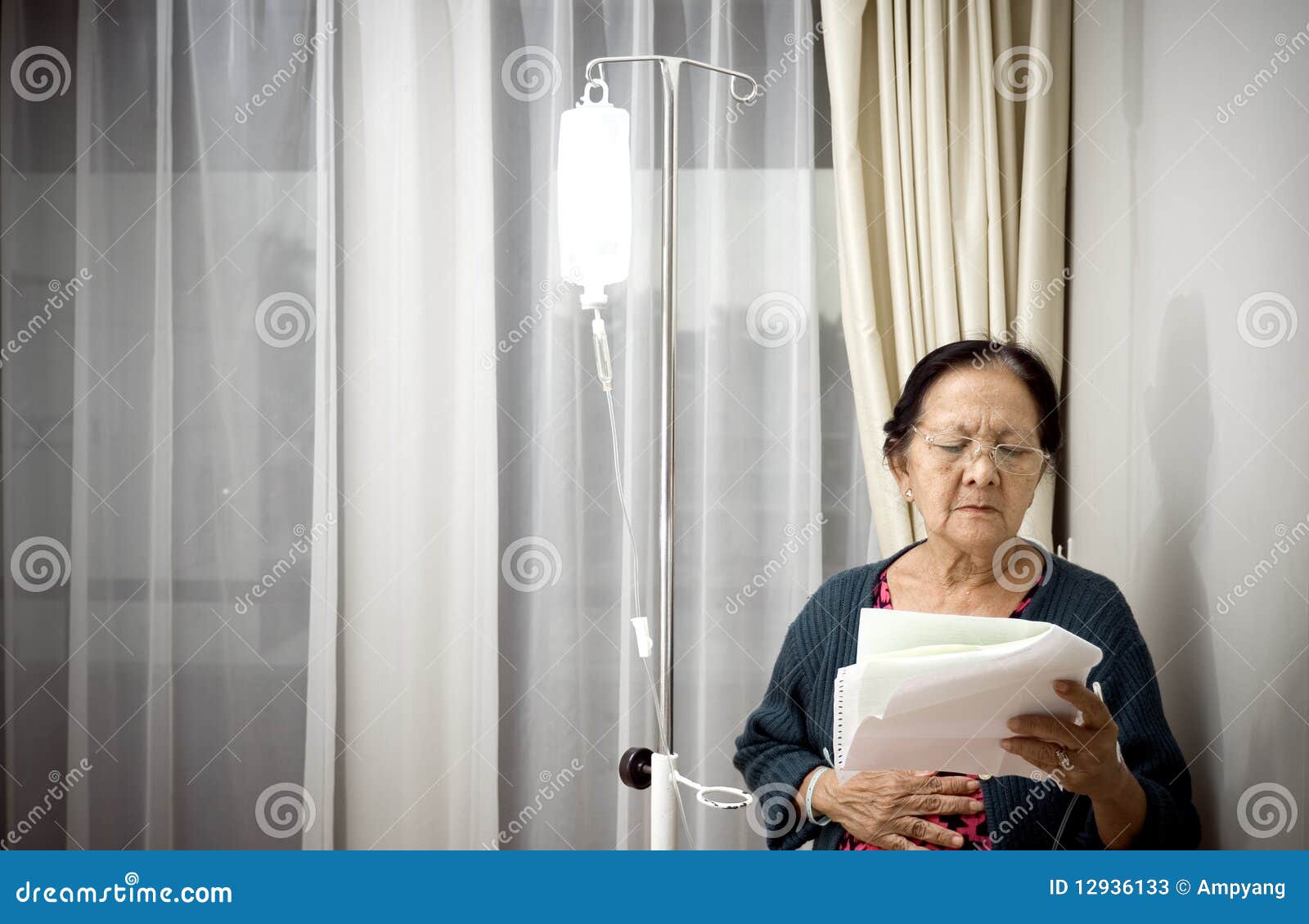 Sick Elderly Patient in Hospital Ward Stock Image - Image of elderly ...