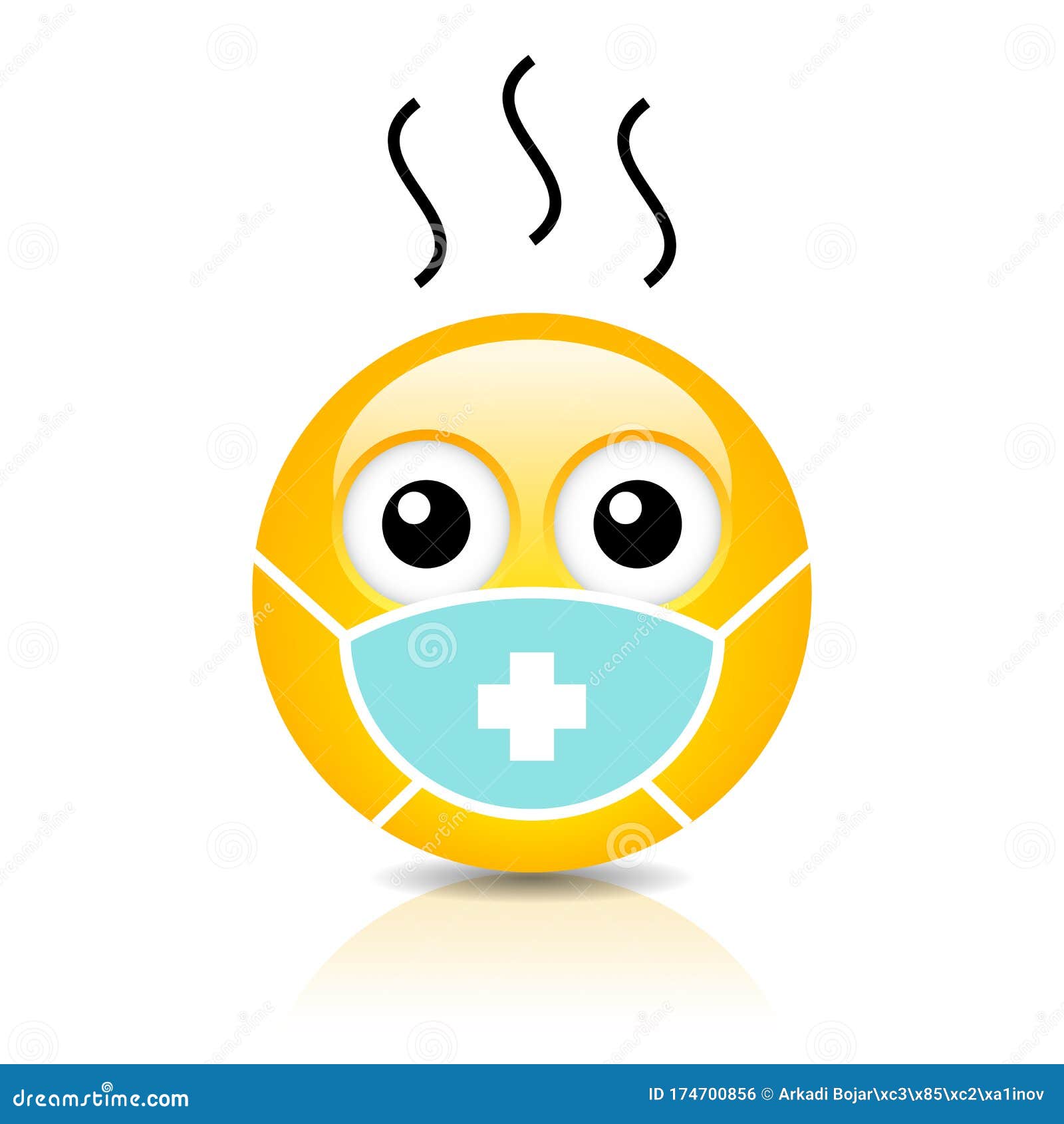 Sick Emoji Isolated On White Background, Green Face Emoticon 3d ...