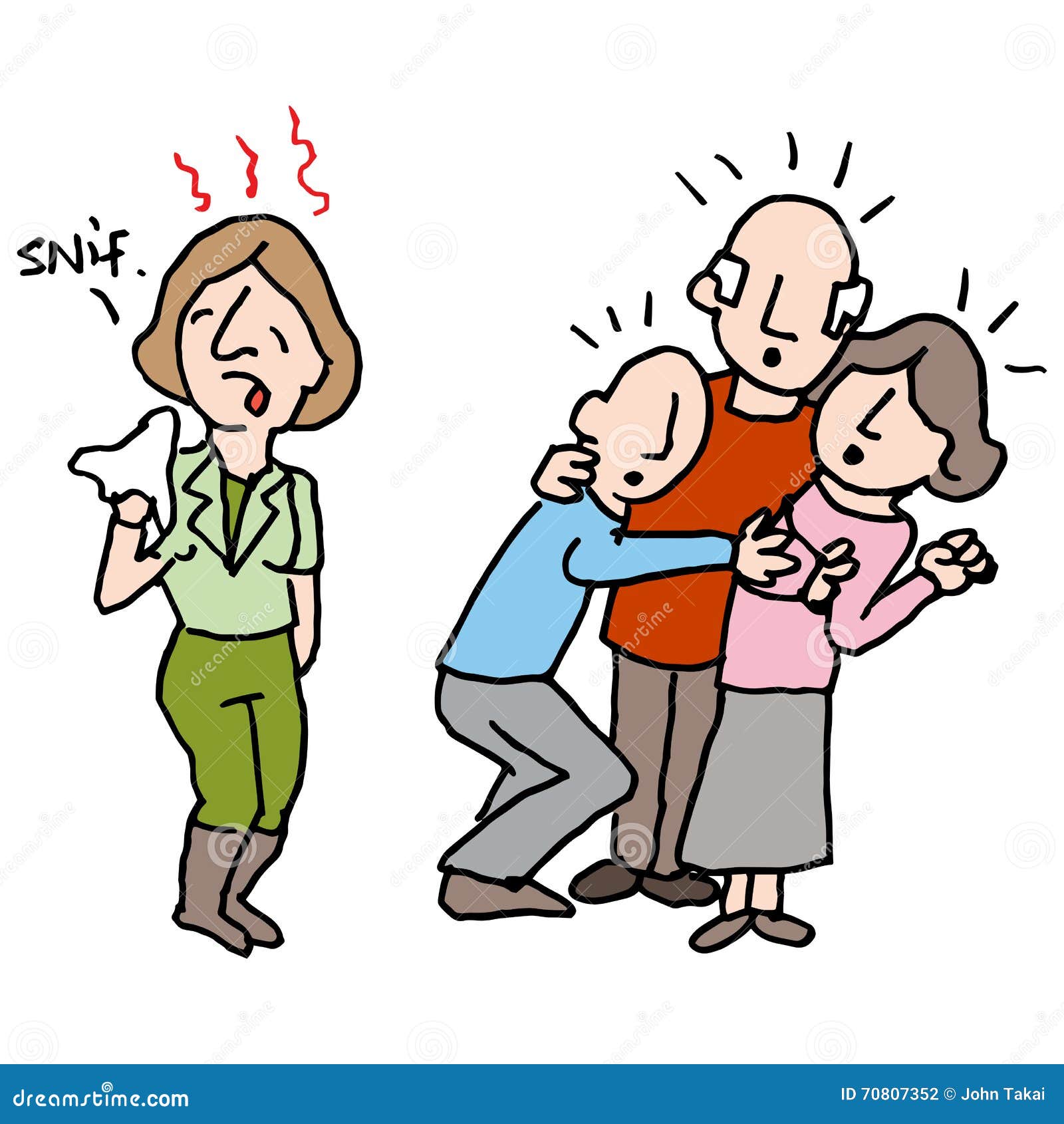 Sick Employee In A Crowded Workplace Environment Vector Illustration ...