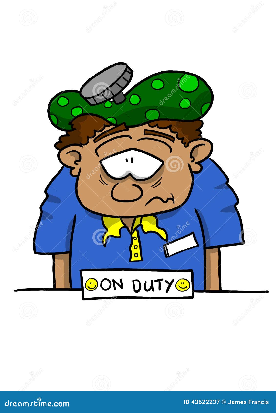 Sick Employee In A Crowded Workplace Environment Vector Illustration ...