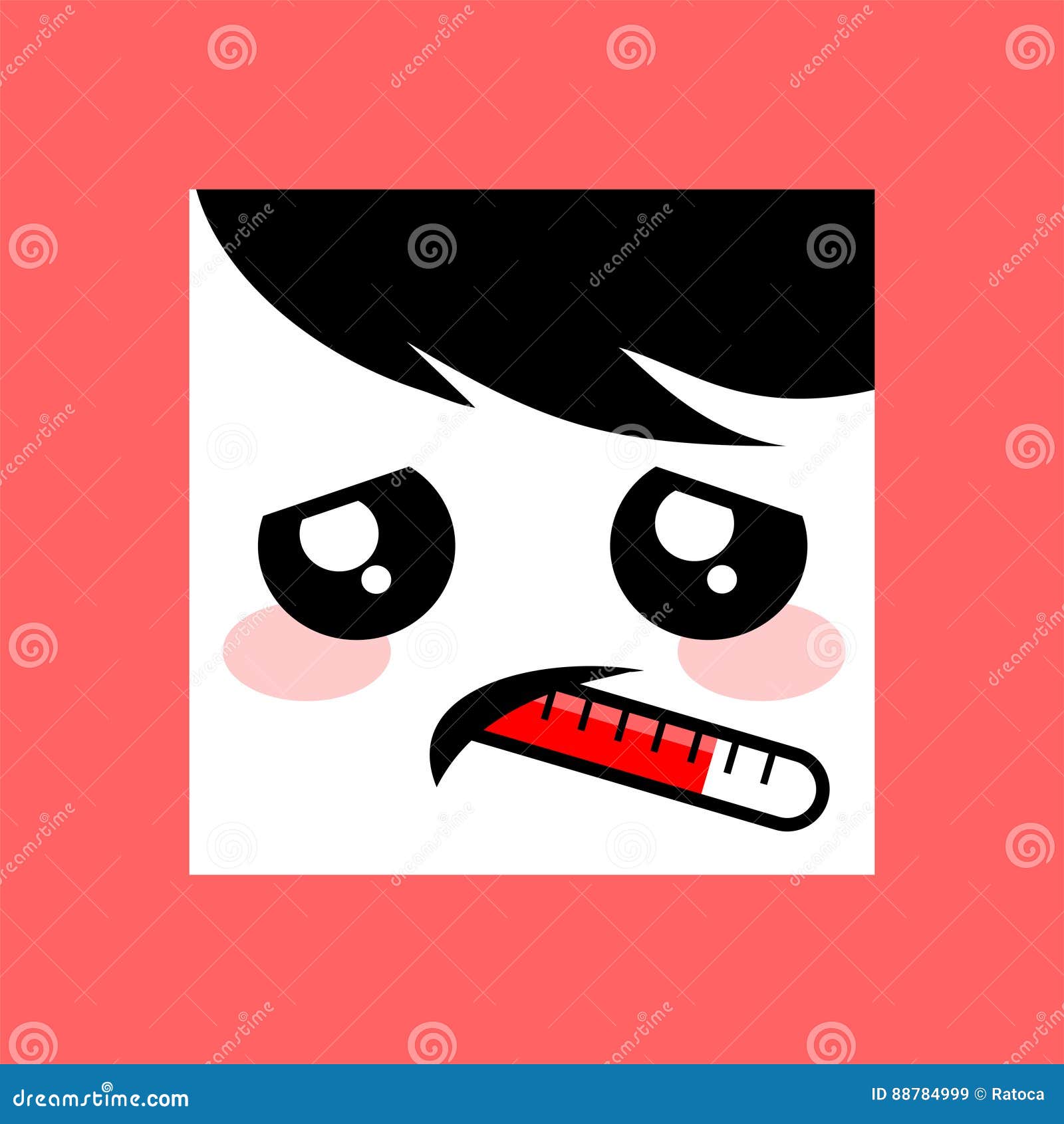 Sick face stock vector. Illustration of head, expression - 88784999