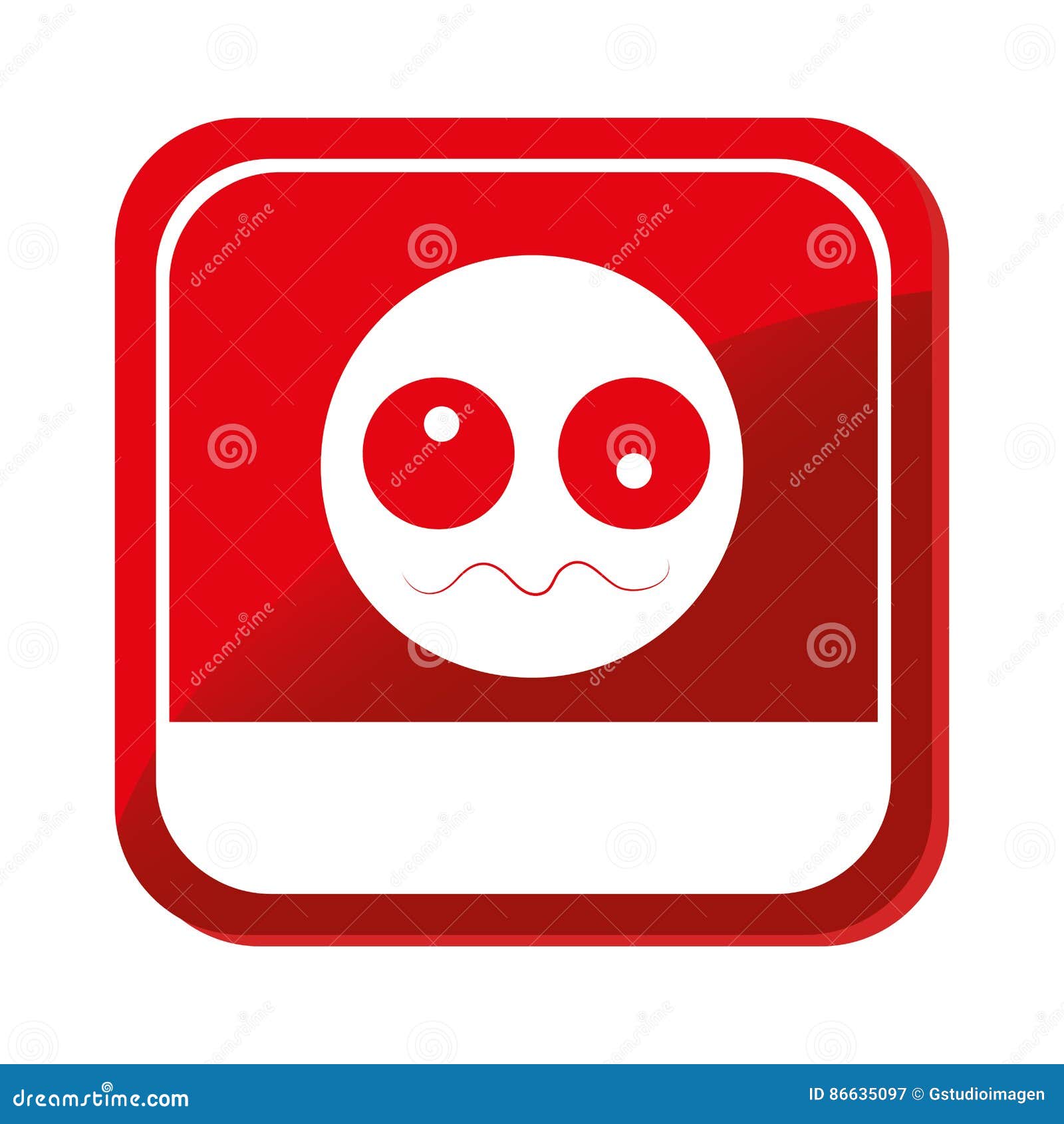 Sick face emoticon icon stock vector. Illustration of human - 86635097