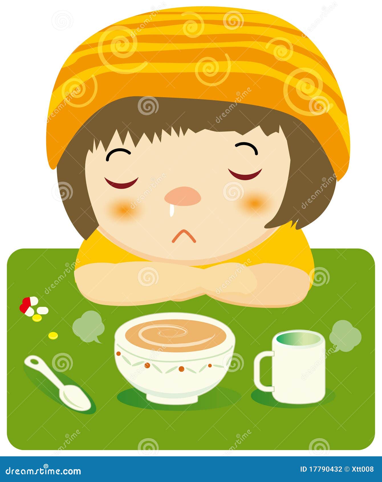 Sick Girl Vomiting Cartoon . | CartoonDealer.com #93222601