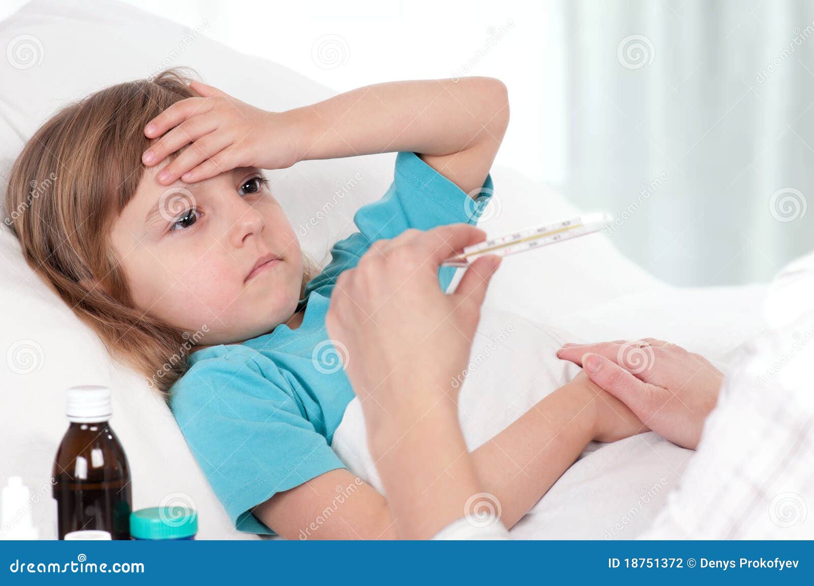 Sick girl stock photo. Image of daughter, care, child - 18751372