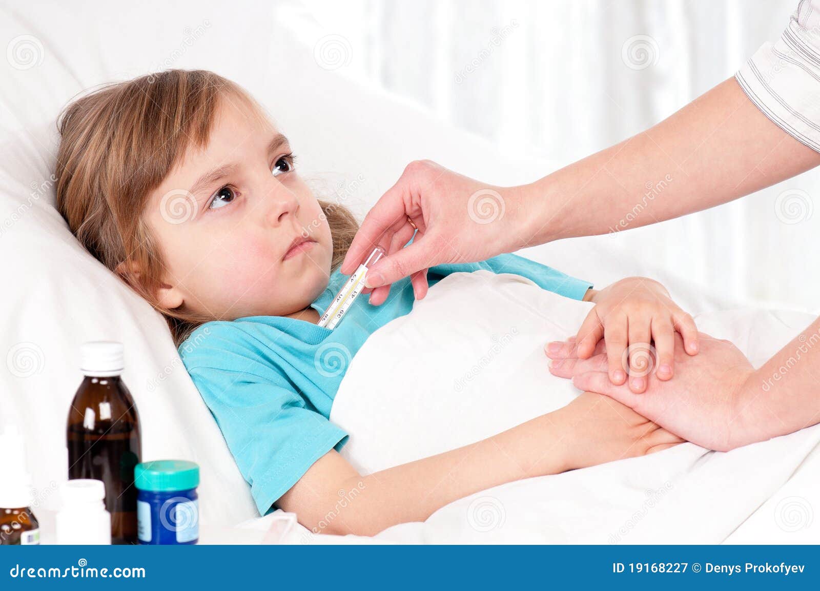Sick girl stock image. Image of fever, nurse, care, medicine - 19168227