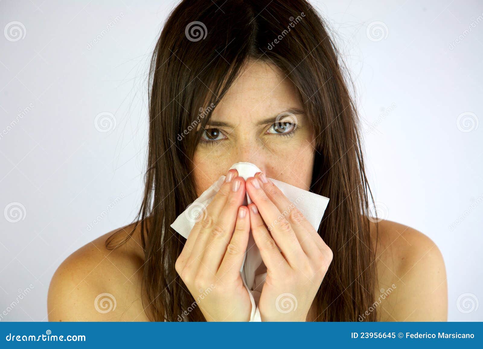 Sick Girl Looks Angry into Camera Stock Image - Image of female, adult ...