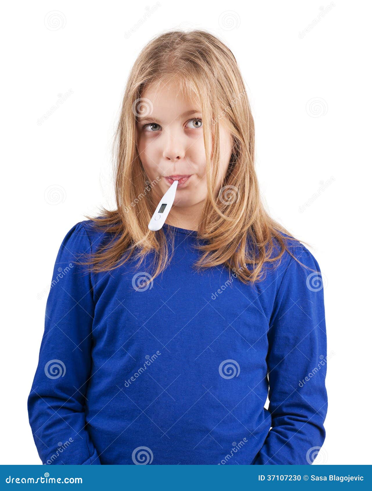 Sick girl stock photo. Image of fever, infection, isolated - 37107230