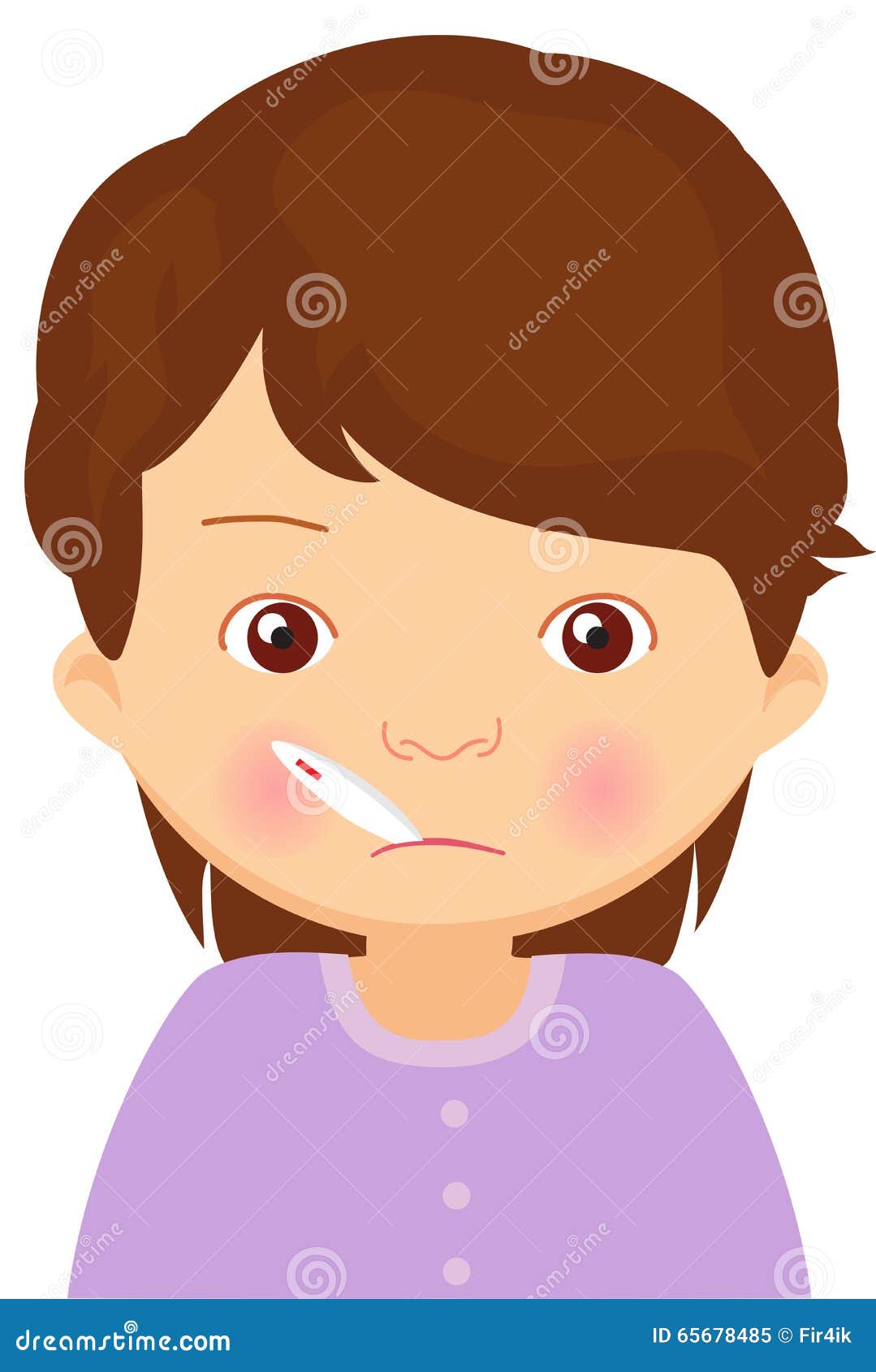 Sick Girl With Chickenpox, Measles, Rubeola Or Skin Rash Cartoon Vector ...