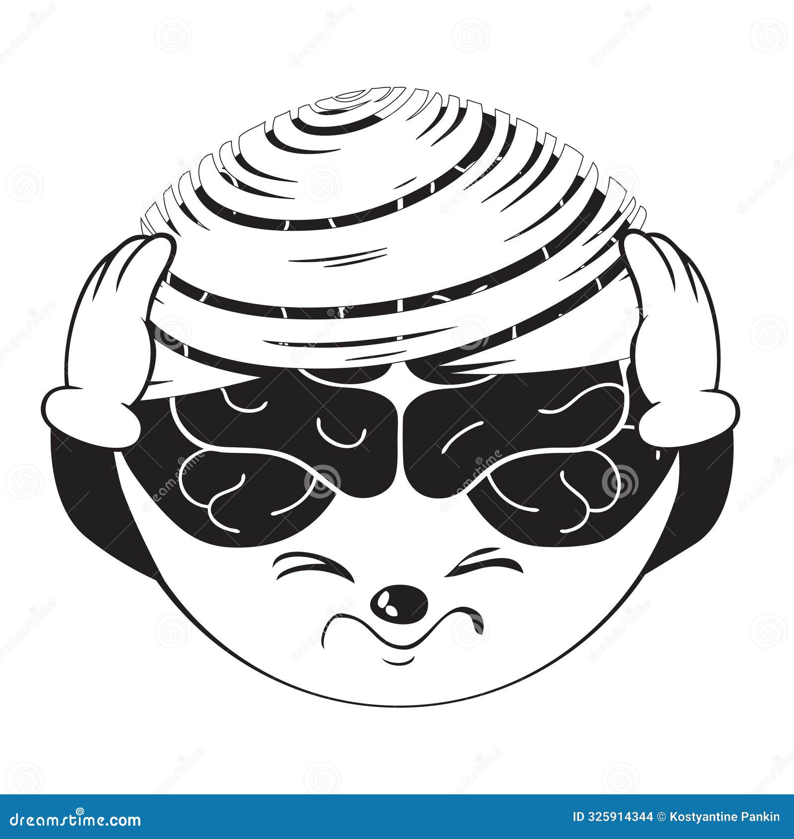 Sick head stock illustration. Illustration of moody - 325914344