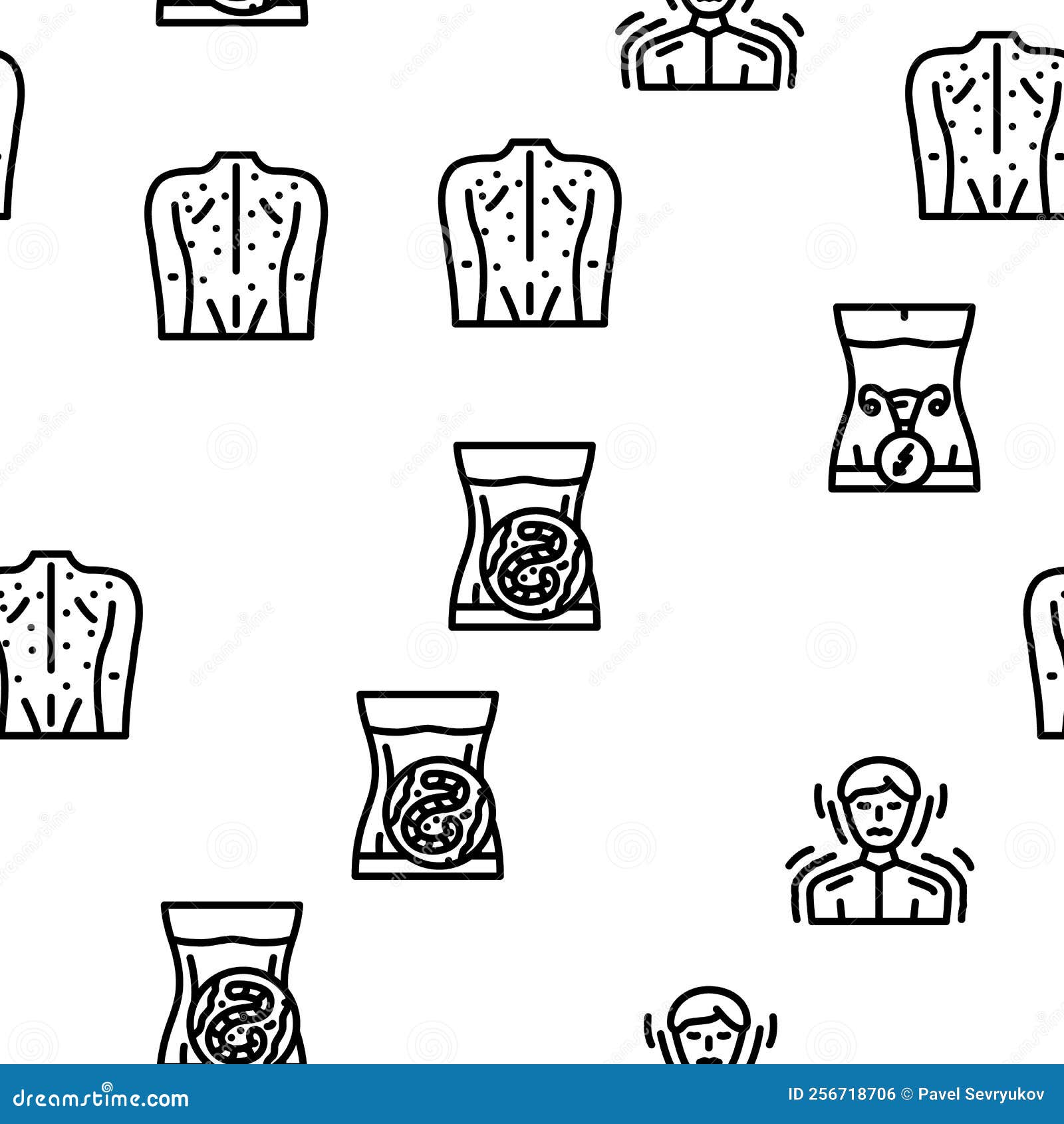 Sick Health Problem and Allergy Vector Seamless Pattern Stock ...