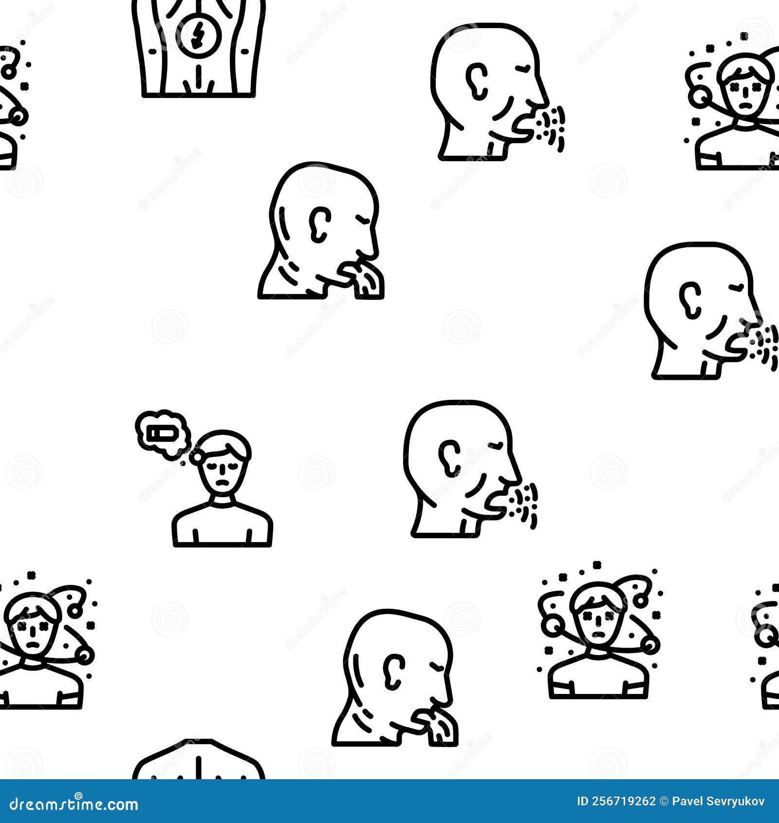 Sick Health Problem and Allergy Vector Seamless Pattern Stock ...