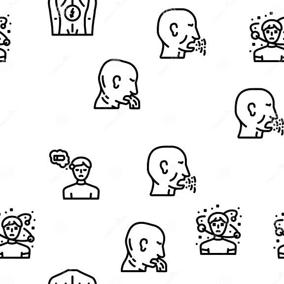 Sick Health Problem and Allergy Vector Seamless Pattern Stock ...