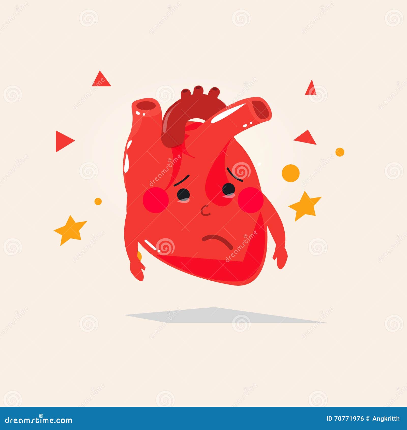 Sick Heart Anatomy Of Human Disease. Diseased Internal Organ. Ac Vector ...
