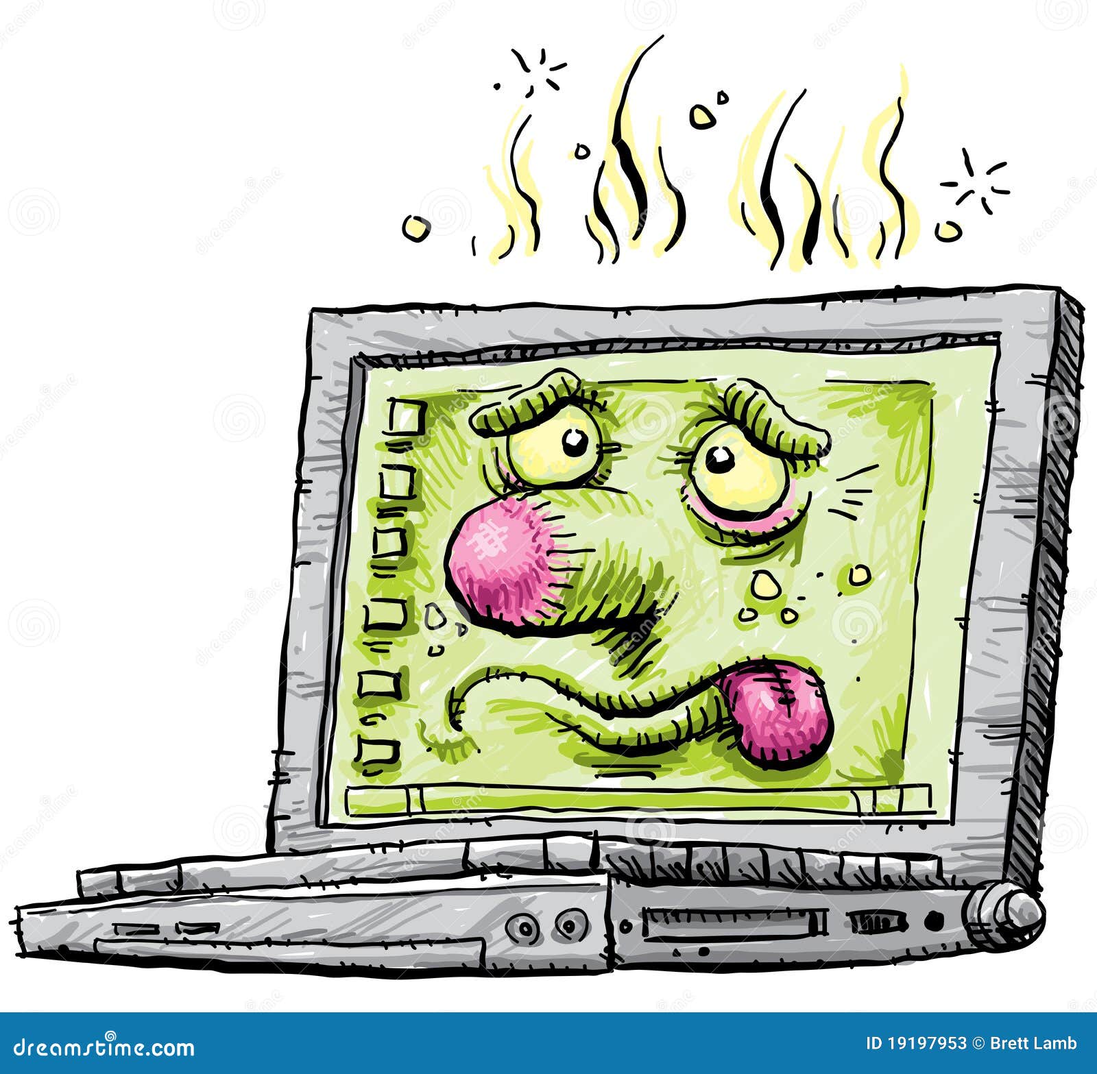 Sick Laptop stock illustration. Illustration of graphic - 19197953