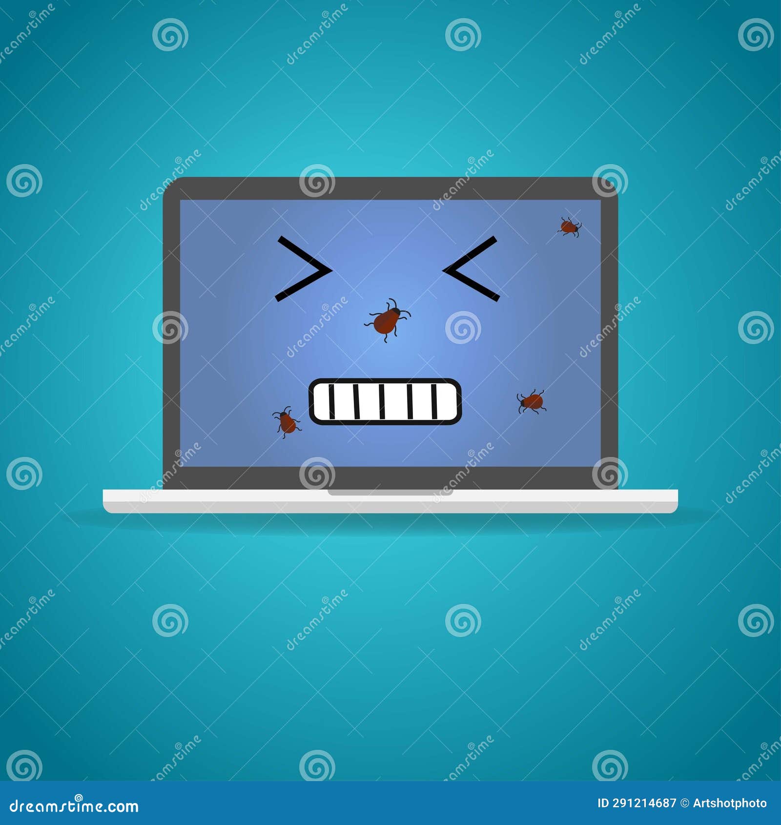 Sick Laptop Cartoon | CartoonDealer.com #34607971