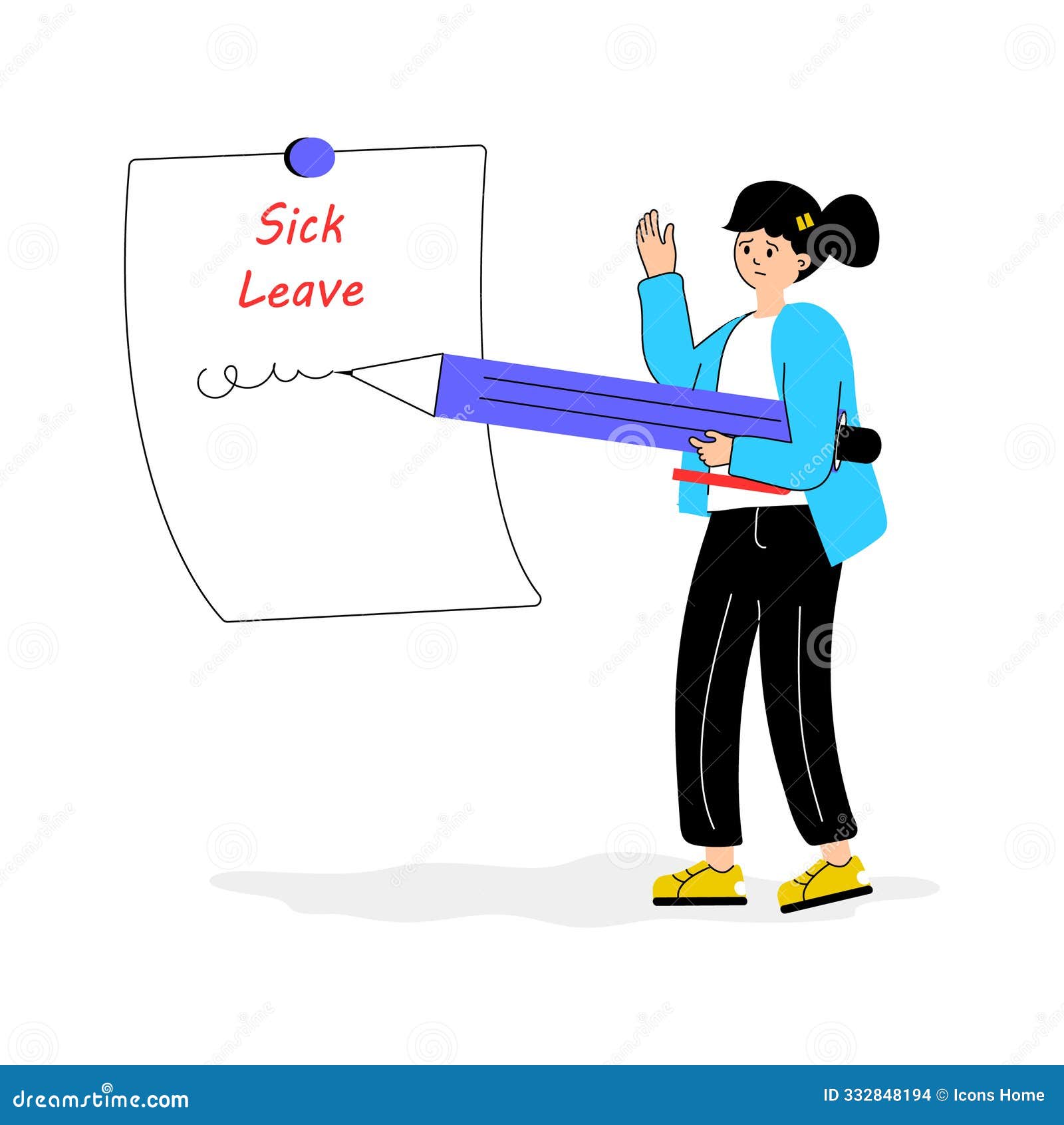 ABSENCE Writing Vector Design On A Yellow Background | CartoonDealer ...