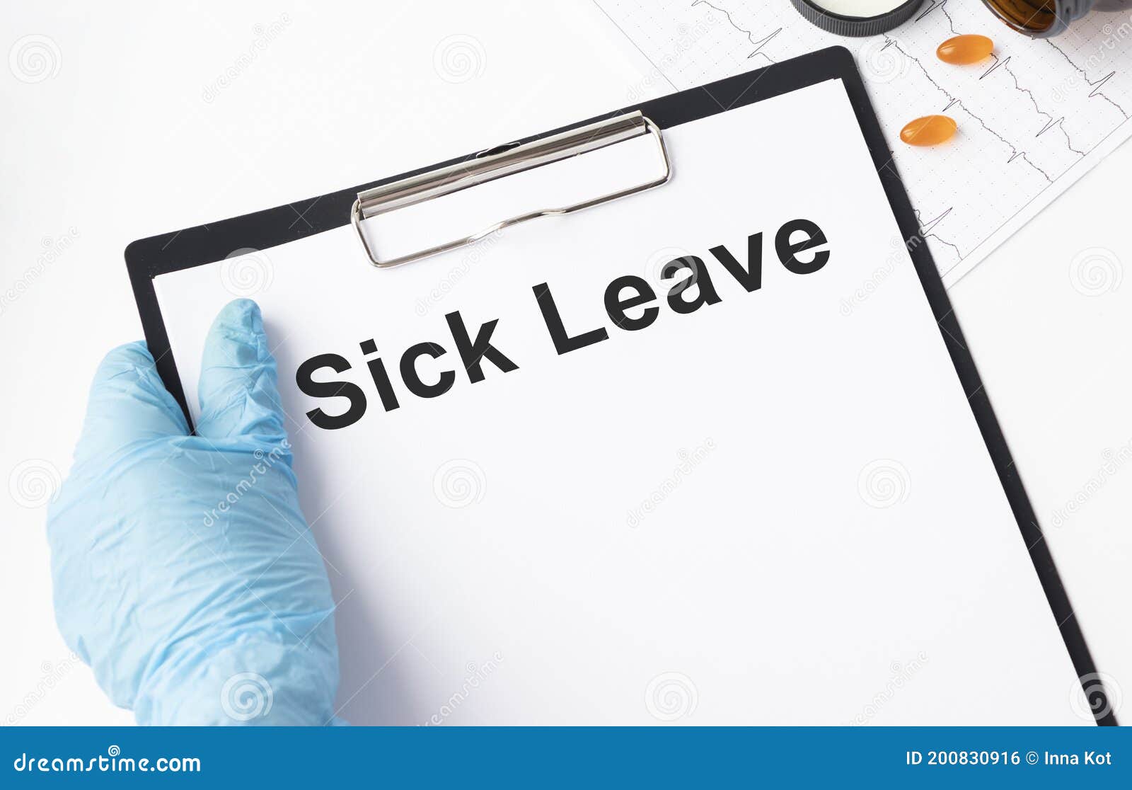 Sick Leave Write on a Paperwork Isolated Stock Photo - Image of ...