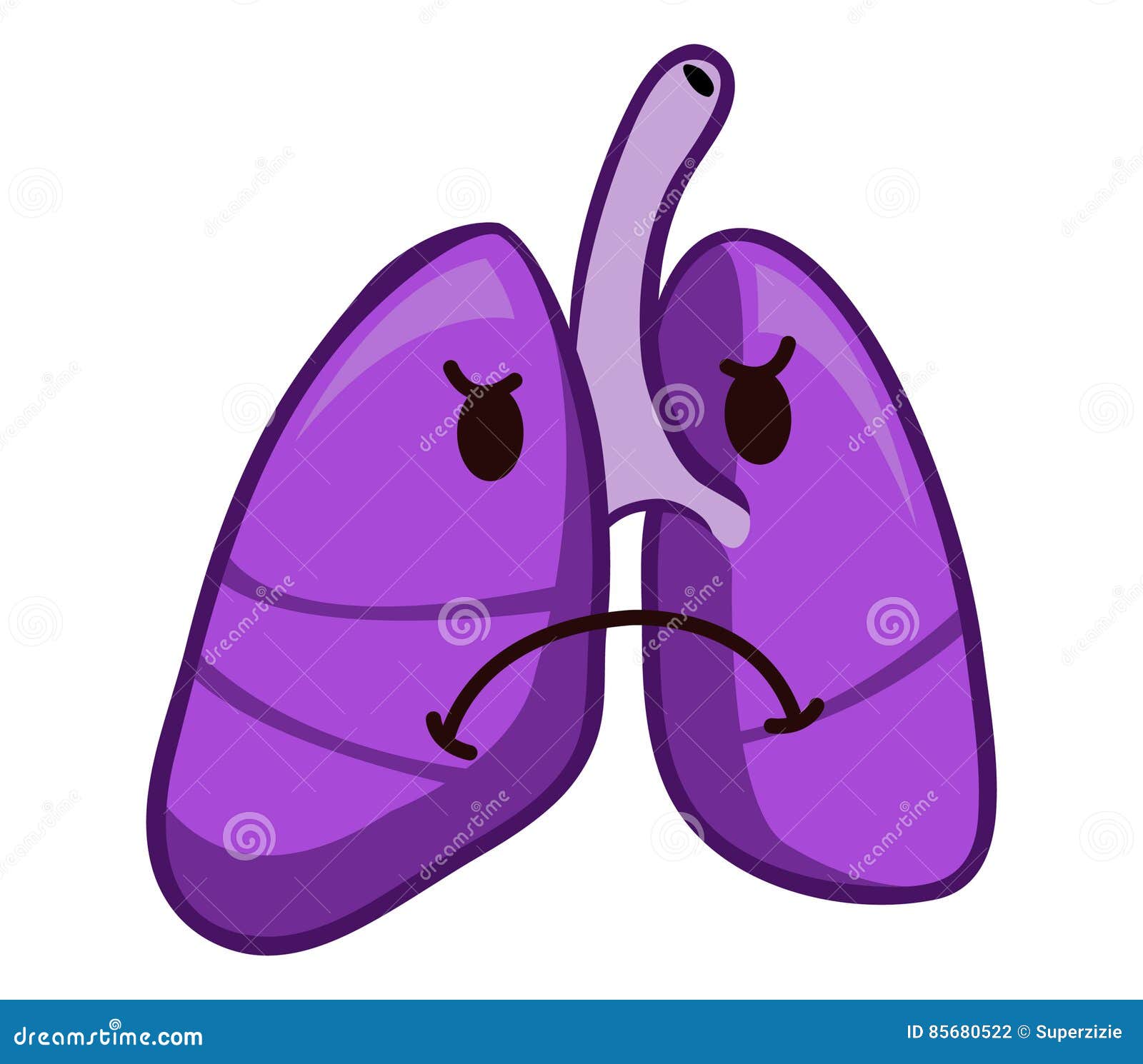 Sick Lung stock vector. Illustration of larynx, respiration - 85680522