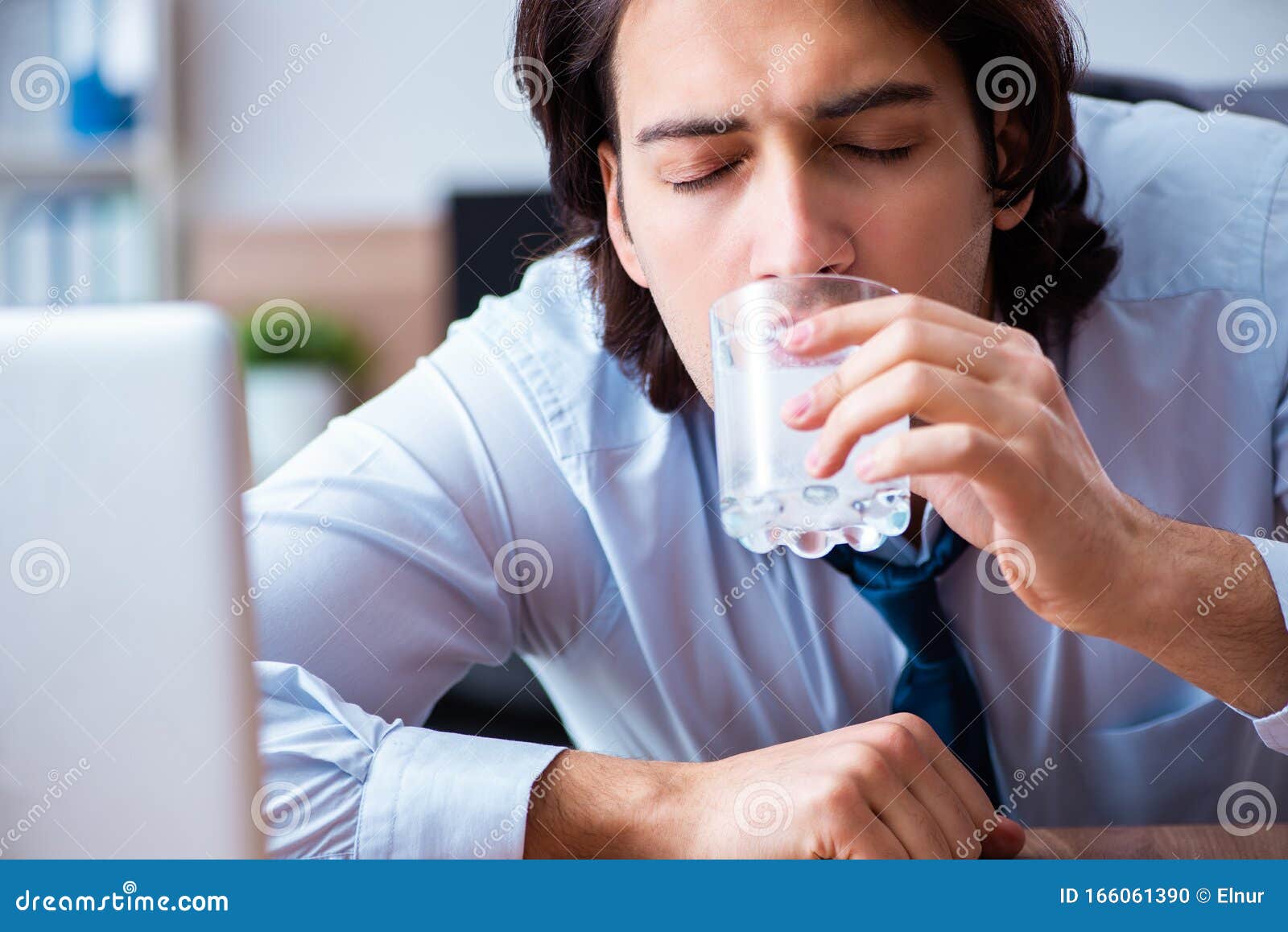 Sick Male Employee Suffering in the Office Stock Photo - Image of ...
