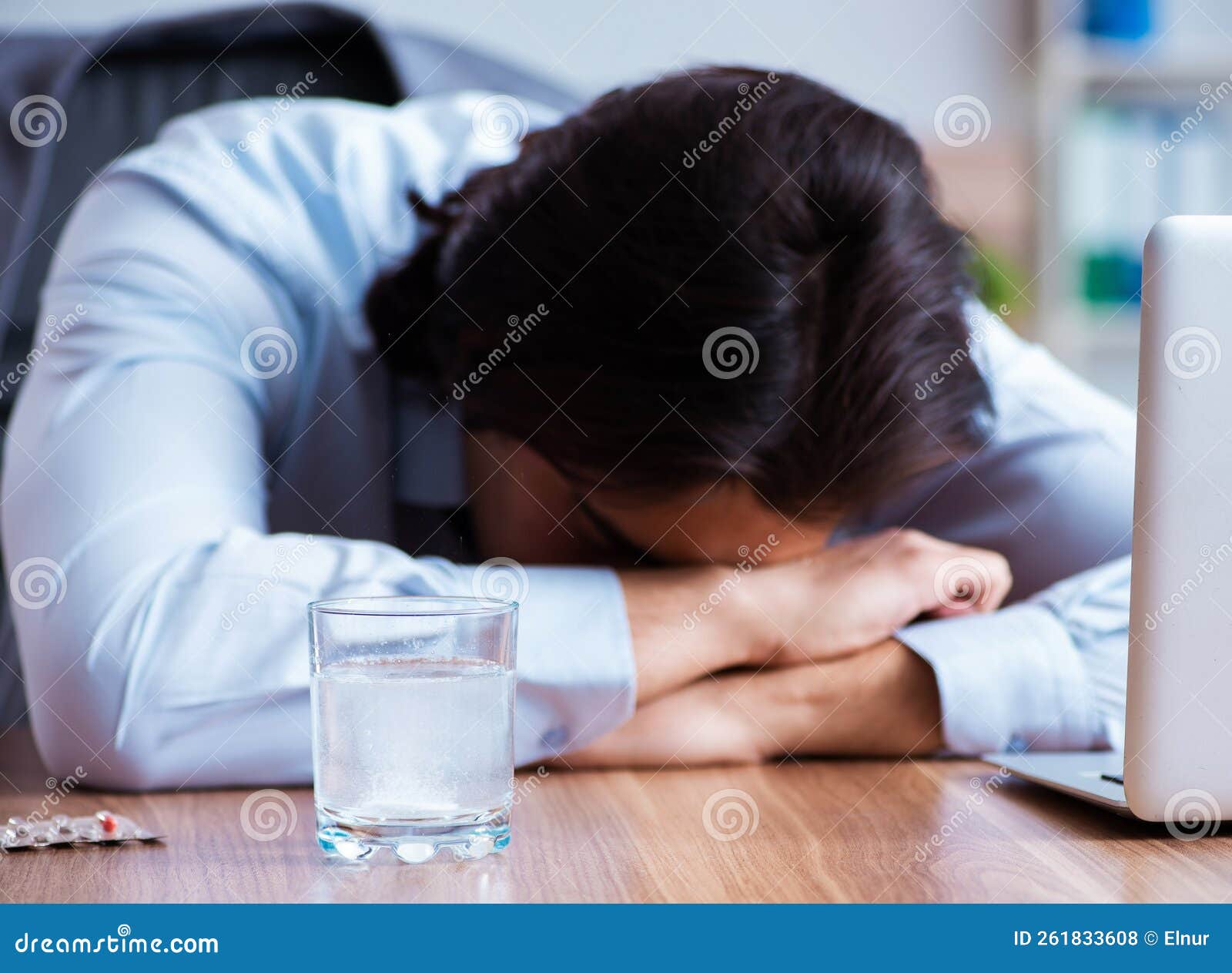 Sick Male Employee Suffering in the Office Stock Photo - Image of ...