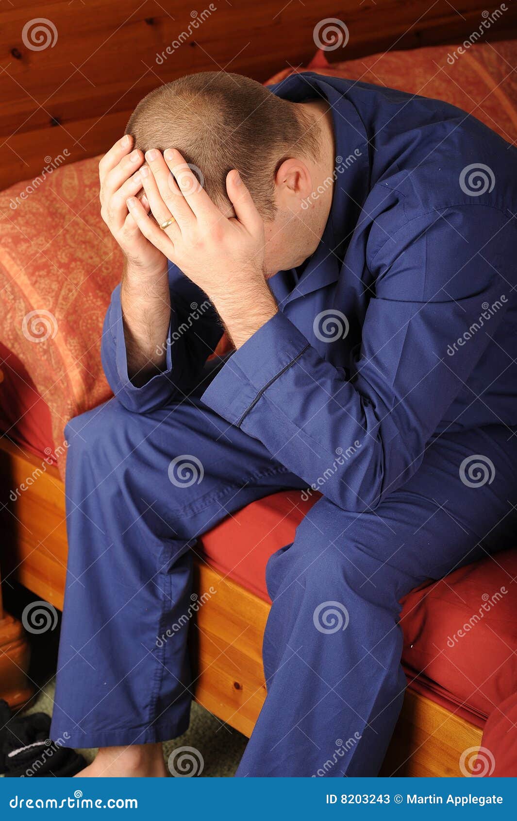 Sick man stock image. Image of bedroom, close, blue, face - 8203243