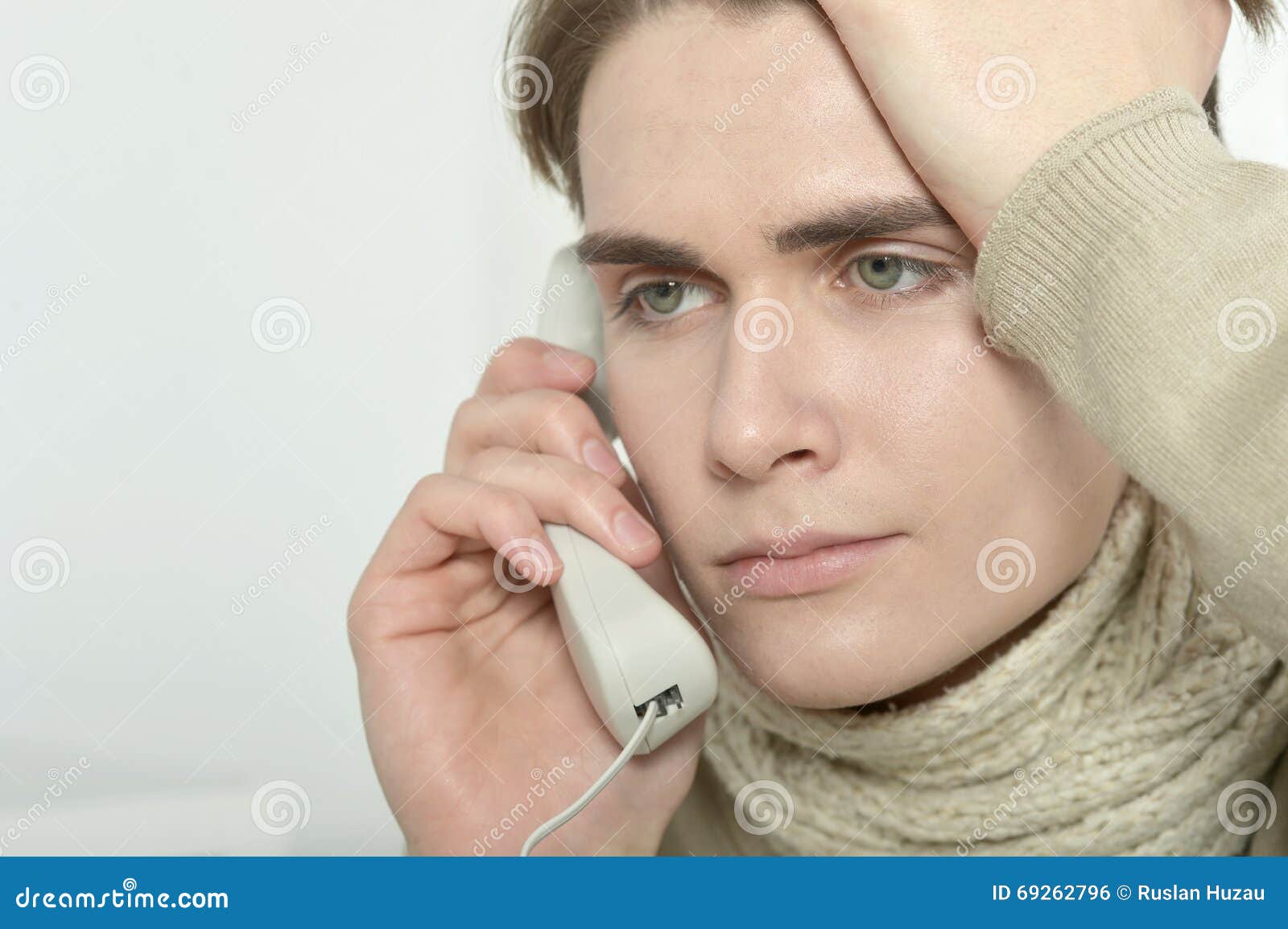 Sick Man Calling His Doctor Stock Photo - Image of cellphone, call ...