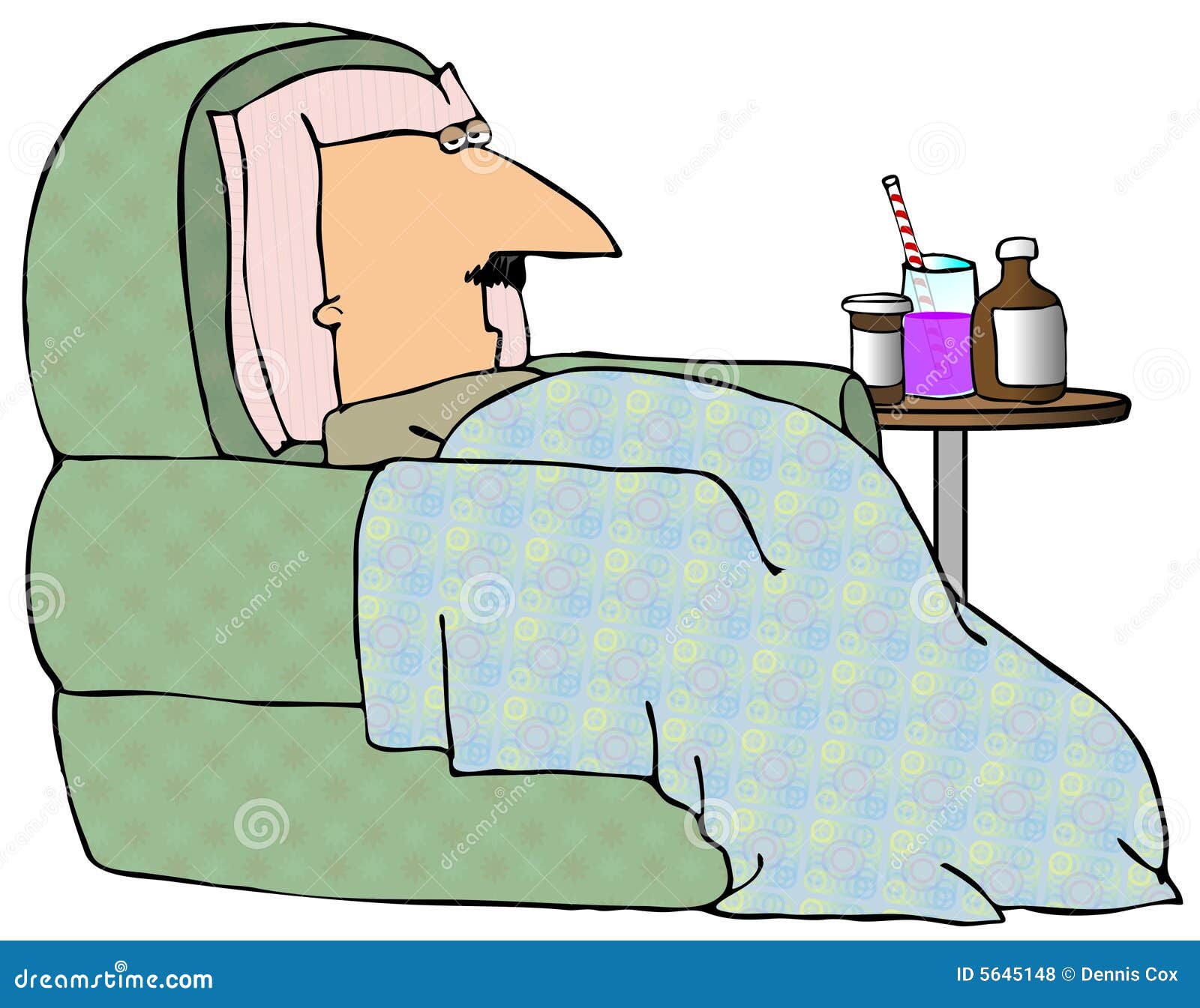 Sick Man in a Chair stock illustration. Illustration of sick - 5645148