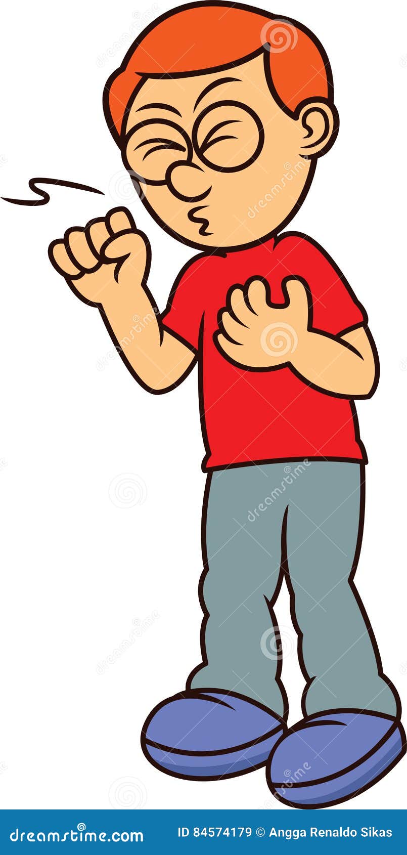 Sick Man Coughing Cartoon stock vector. Illustration of bronchi - 84574179