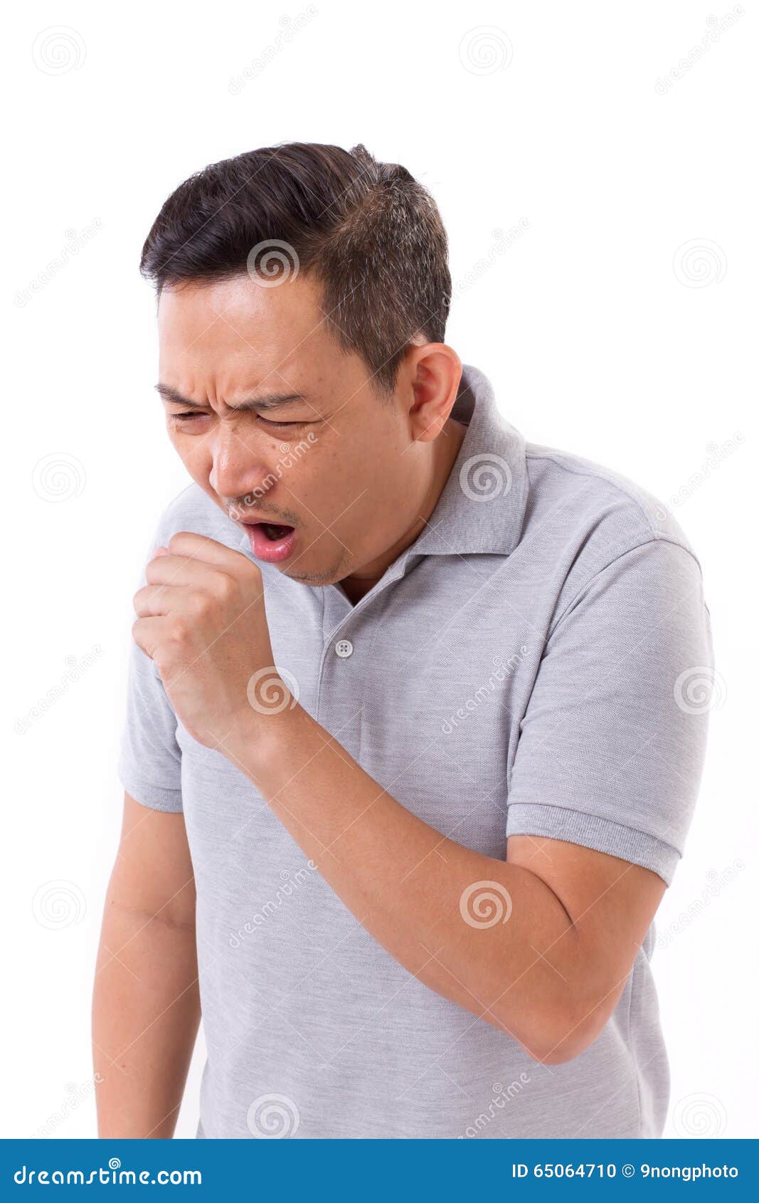 Sick man coughing stock photo. Image of cold, person - 65064710