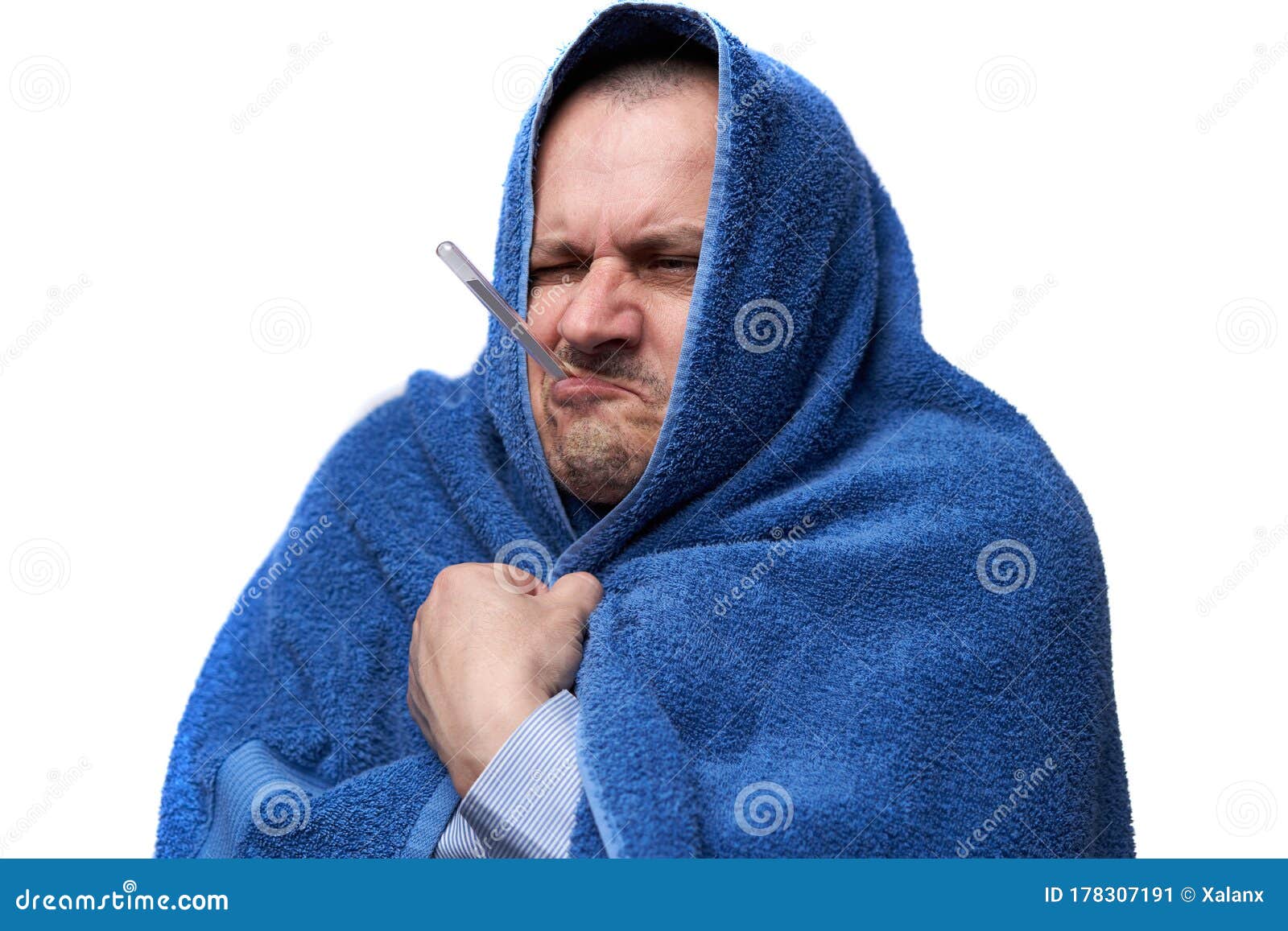 Sick man with fever stock image. Image of 2019ncov, shock - 178307191
