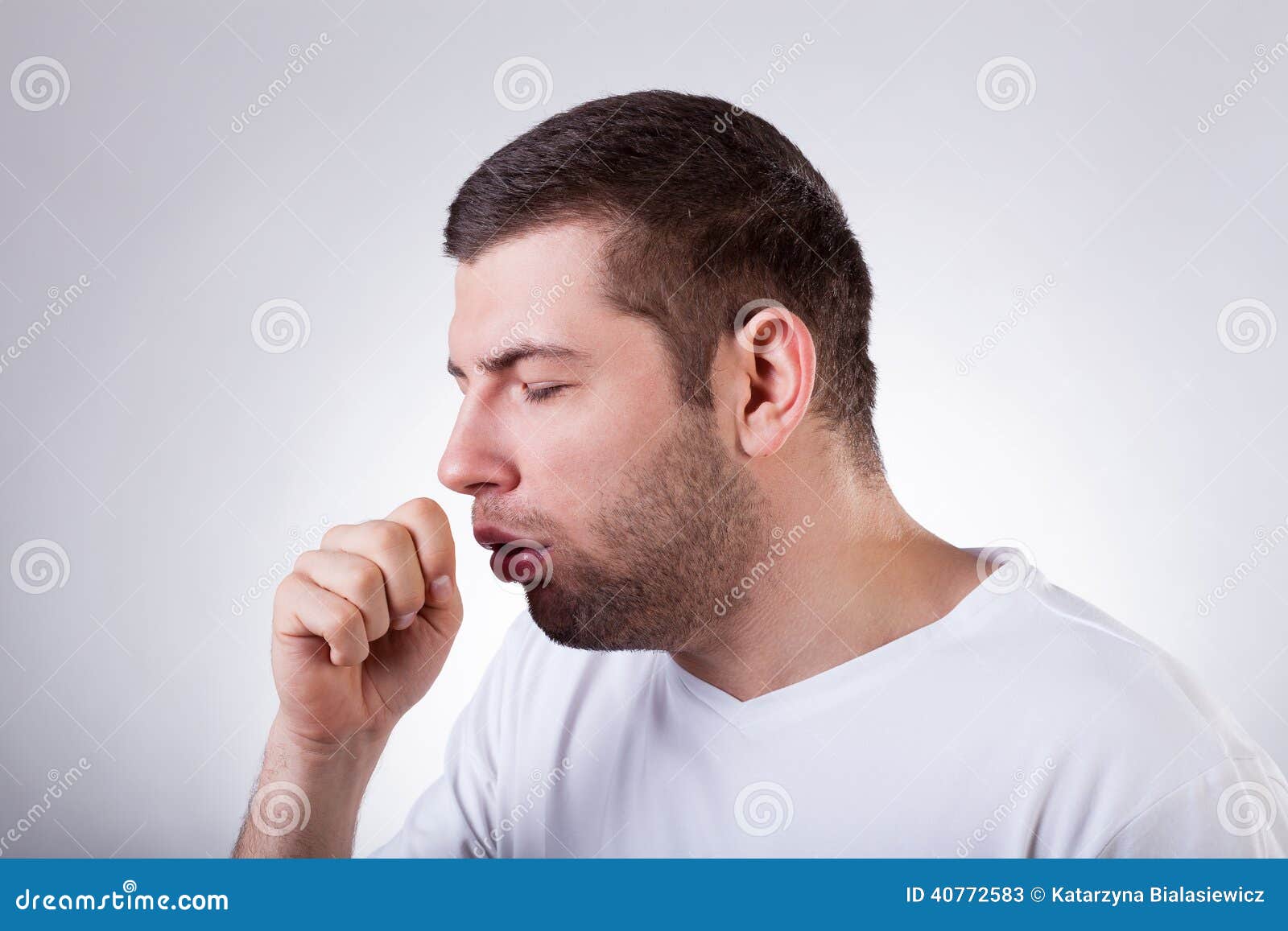 Sick man having a cough stock image. Image of horizontal - 40772583