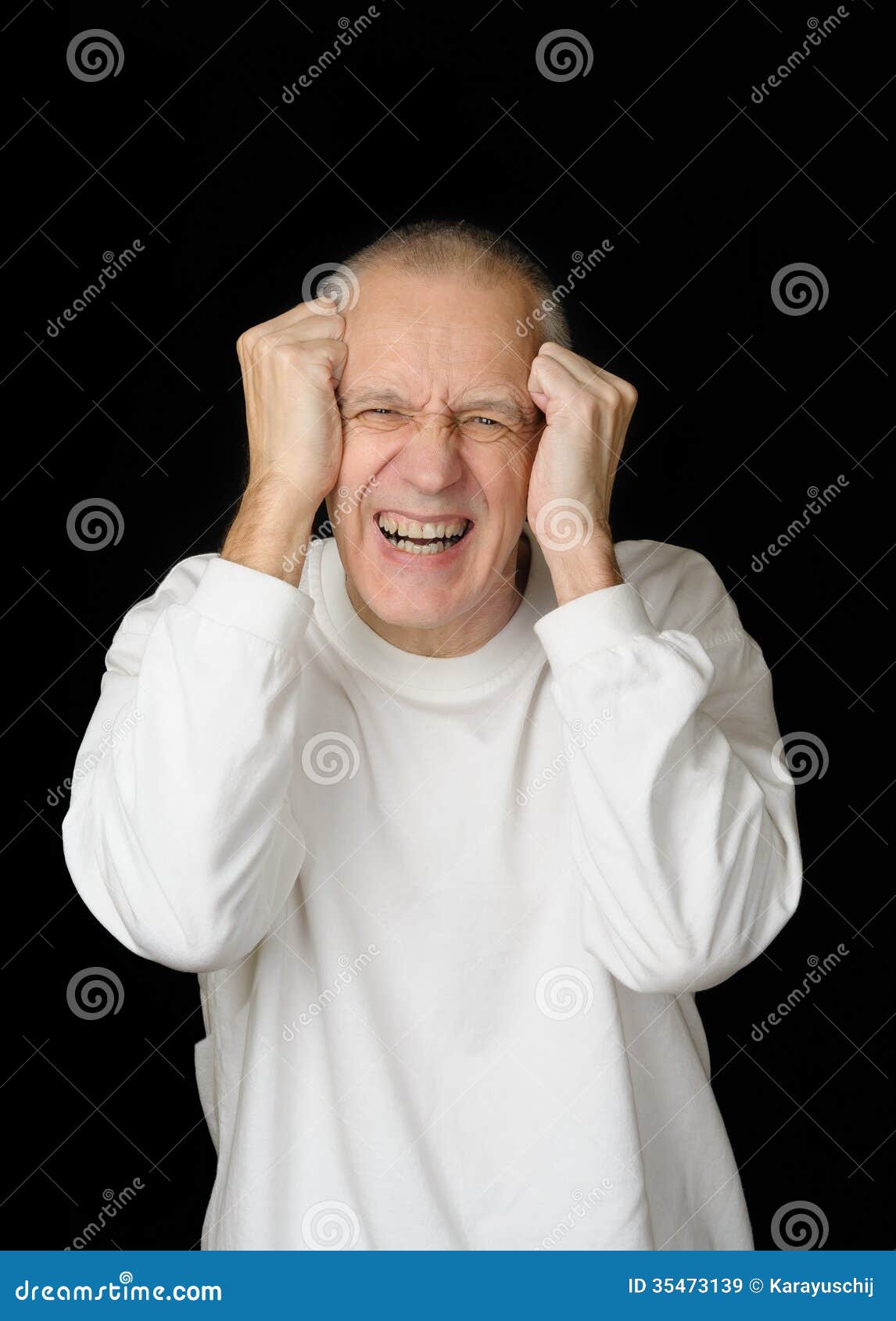 Sick Man with headache stock image. Image of anxiety - 35473139