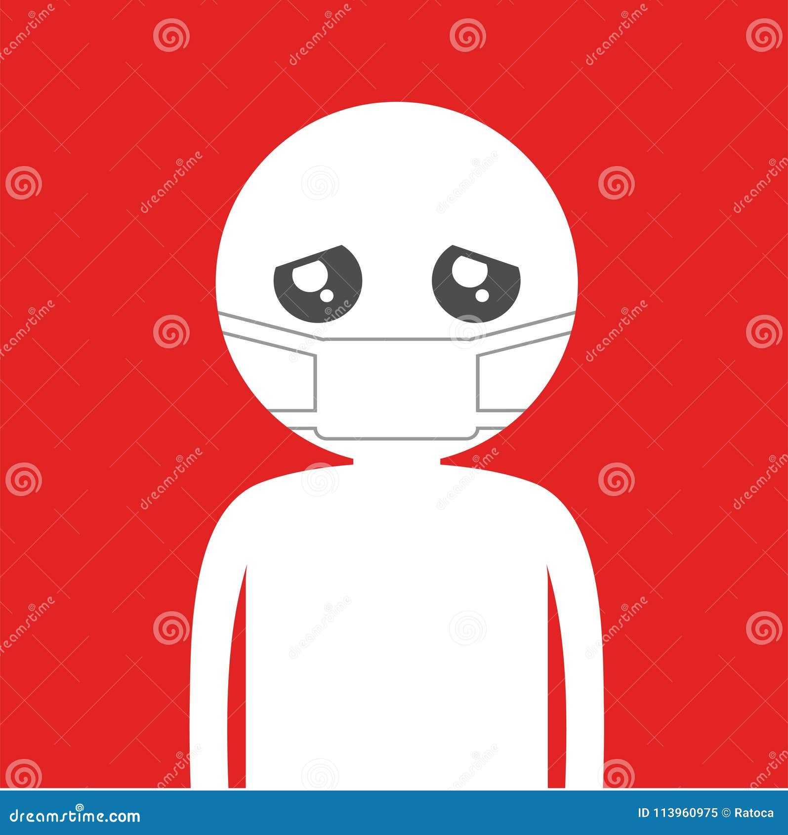 Sick man illustration stock vector. Illustration of contagion - 113960975