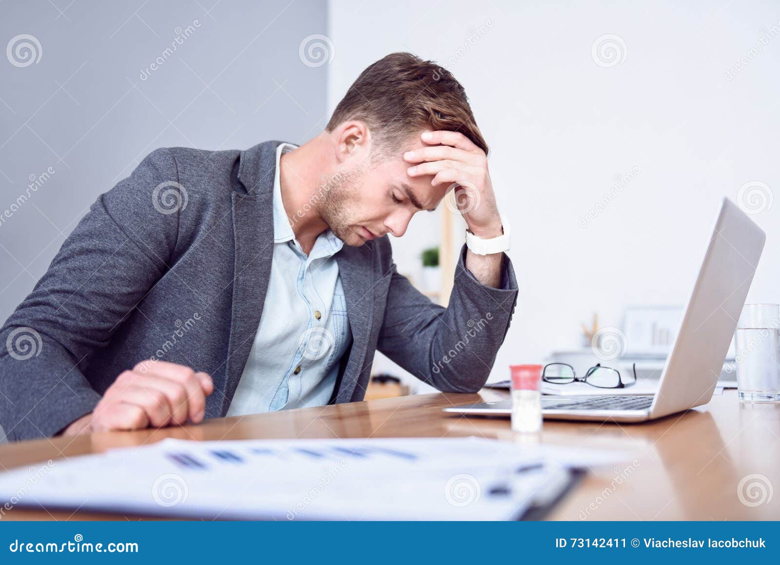 Sick Man Sitting at the Table Stock Image - Image of male, moody: 73142411