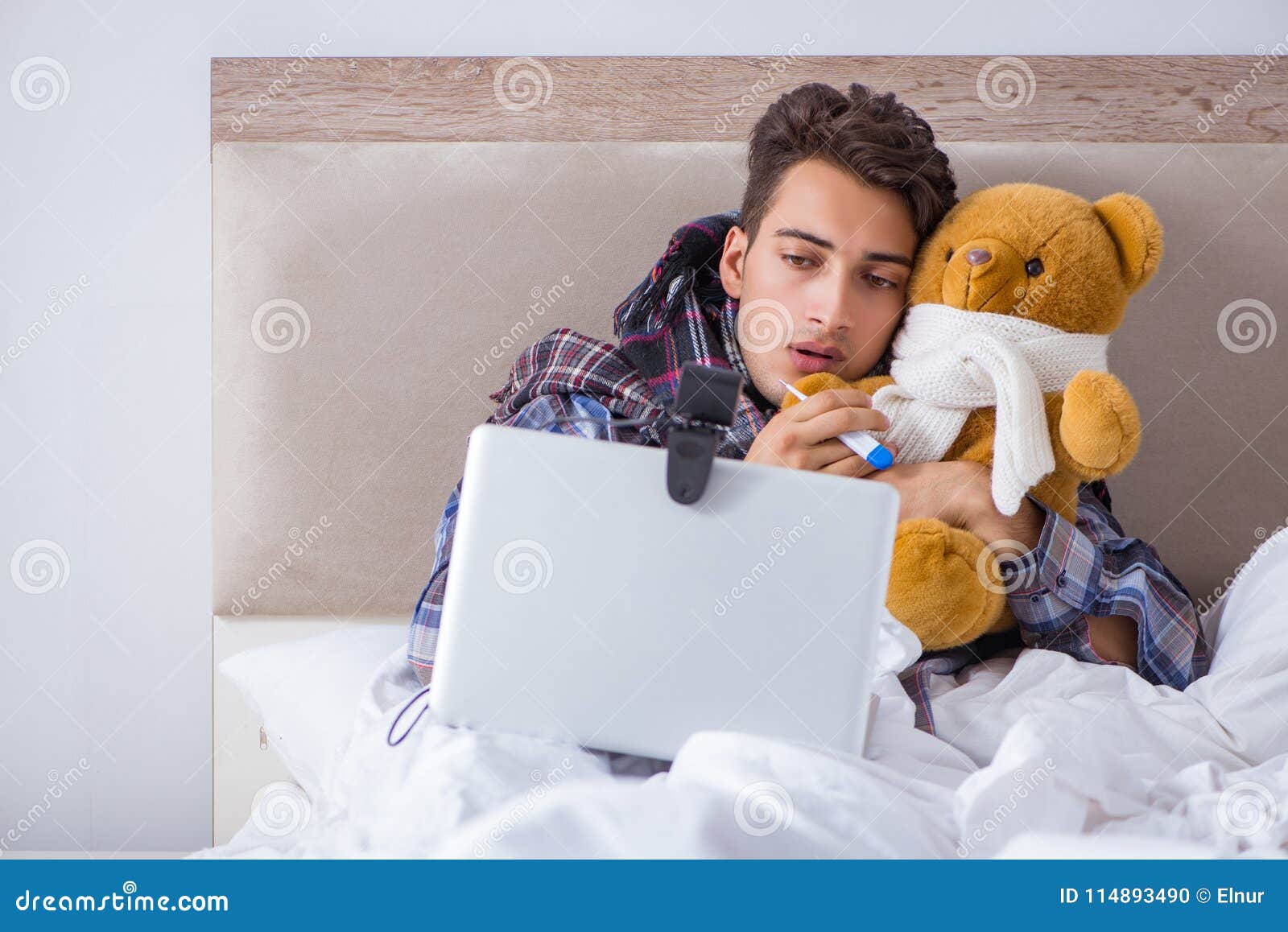 The Sick Man Suffering from Flu in the Bed Stock Photo - Image of ... The Sick Man Suffering from Flu in the Bed Stock Photo - Image of ...