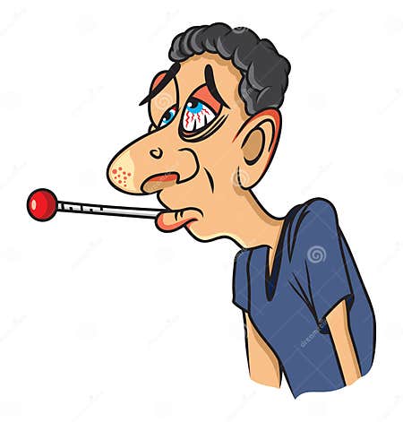 Sick man stock vector. Illustration of fever, sickness - 56322759