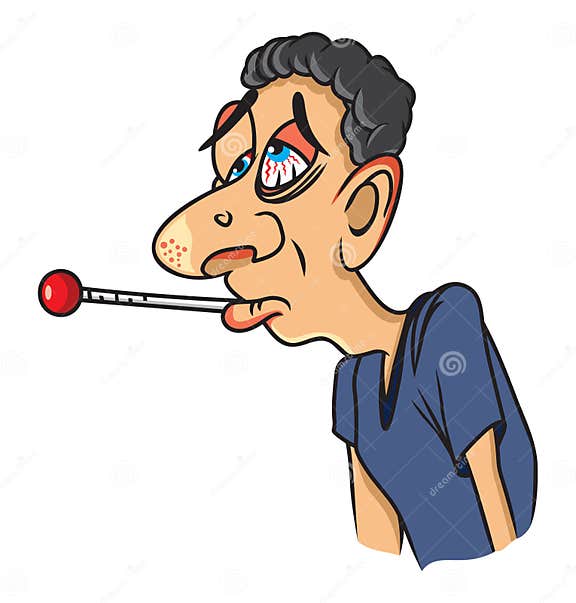 Sick man stock vector. Illustration of fever, sickness - 56322759