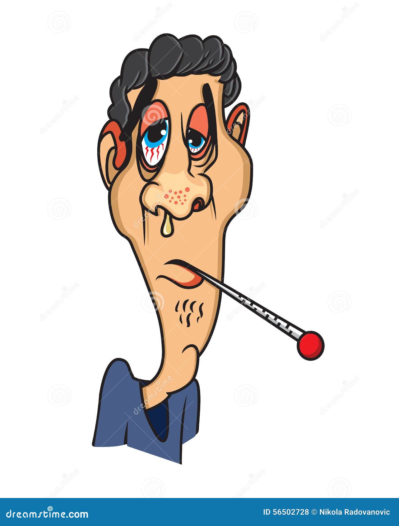 Sick man stock illustration. Illustration of fever, sick - 56502728