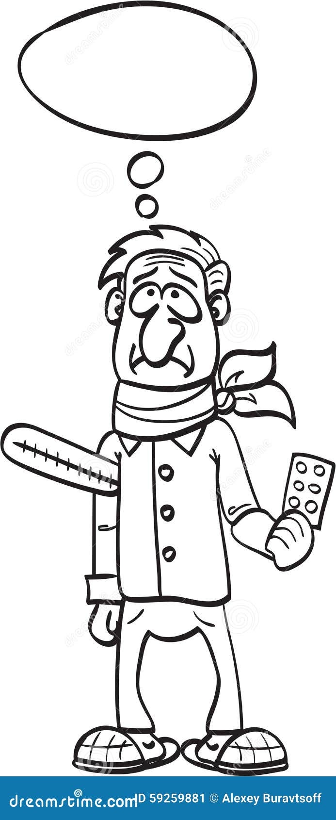 Sick man stock vector. Illustration of illness, assistance - 59259881