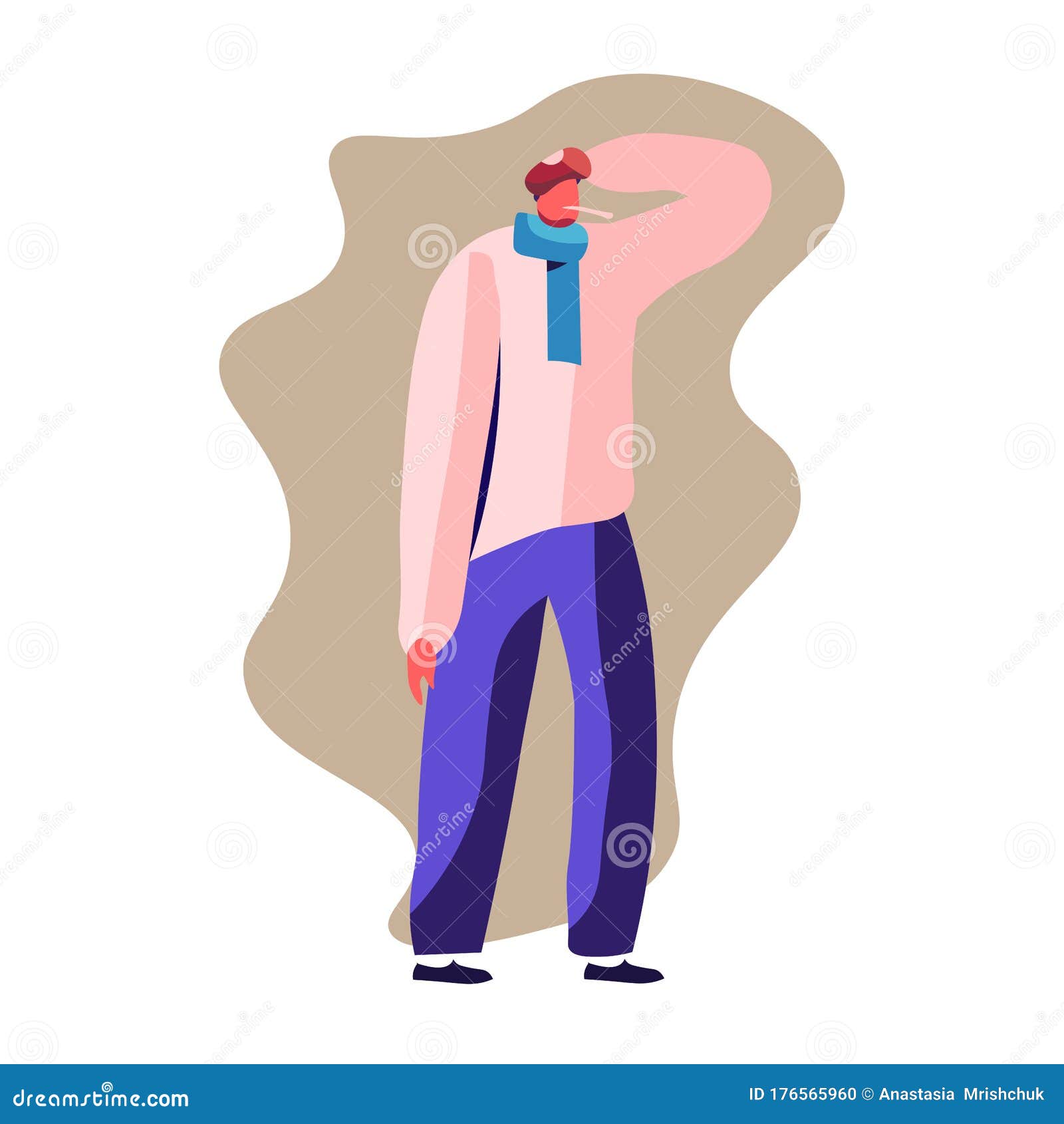 Sick Man on a White Background Stock Illustration - Illustration of ...