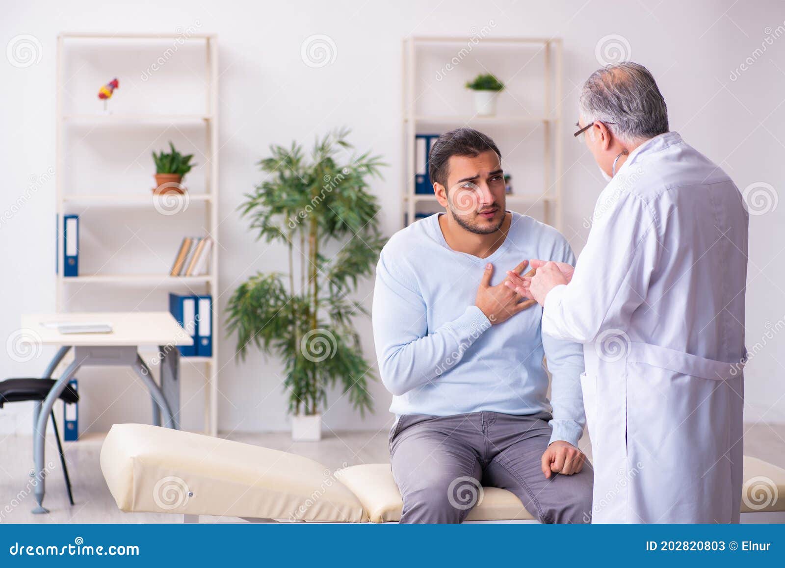 Young Sick Man Visiting Old Doctor Stock Image - Image of infarct ...