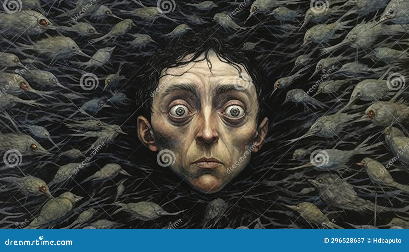 Sick Mind that Cannot Get Out of Its Hallucination Stock Illustration ...